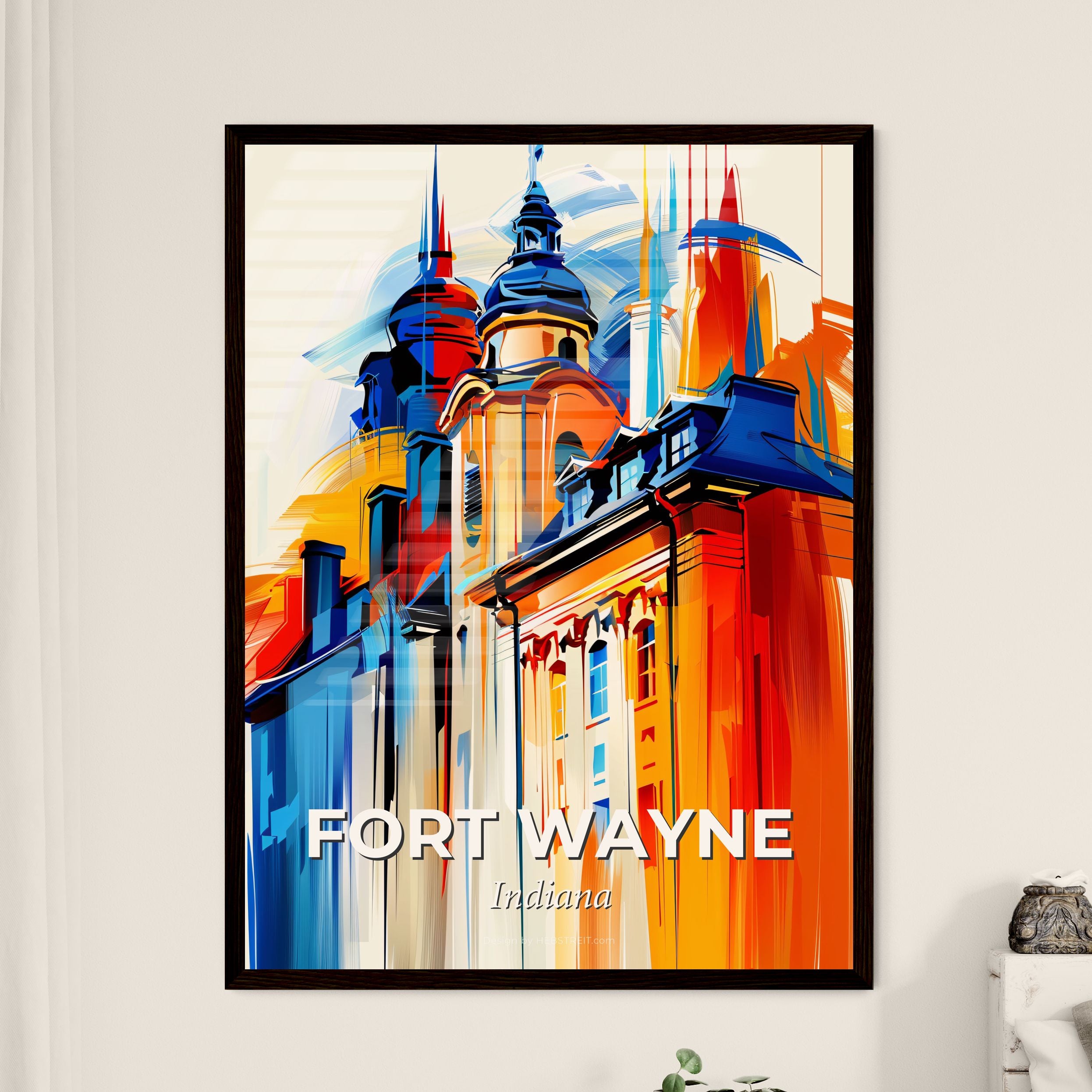 Vibrant Fort Wayne, Indiana Painting - Custom Print – HEBSTREIT