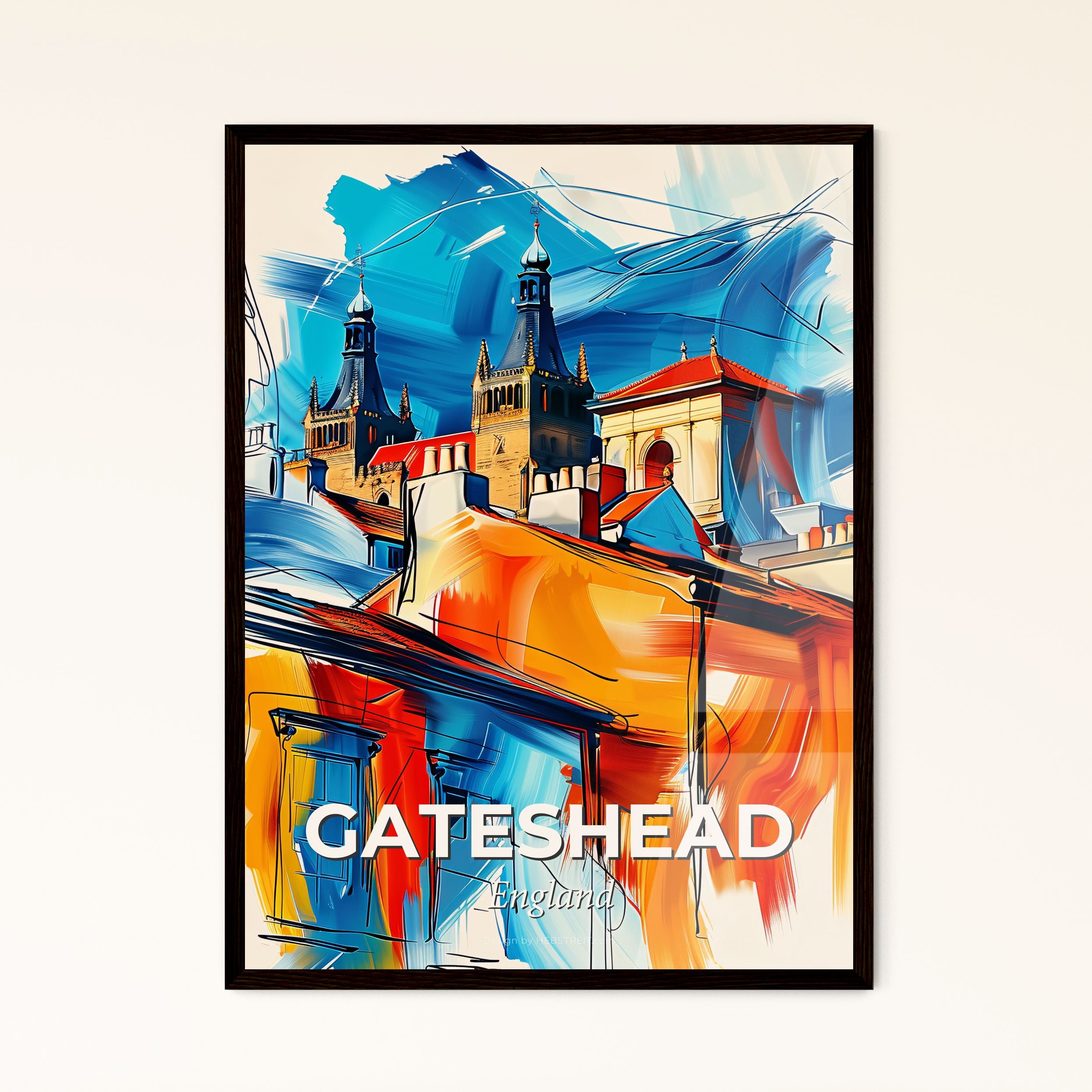Vibrant Gateshead, England Painting - Custom Print – HEBSTREIT