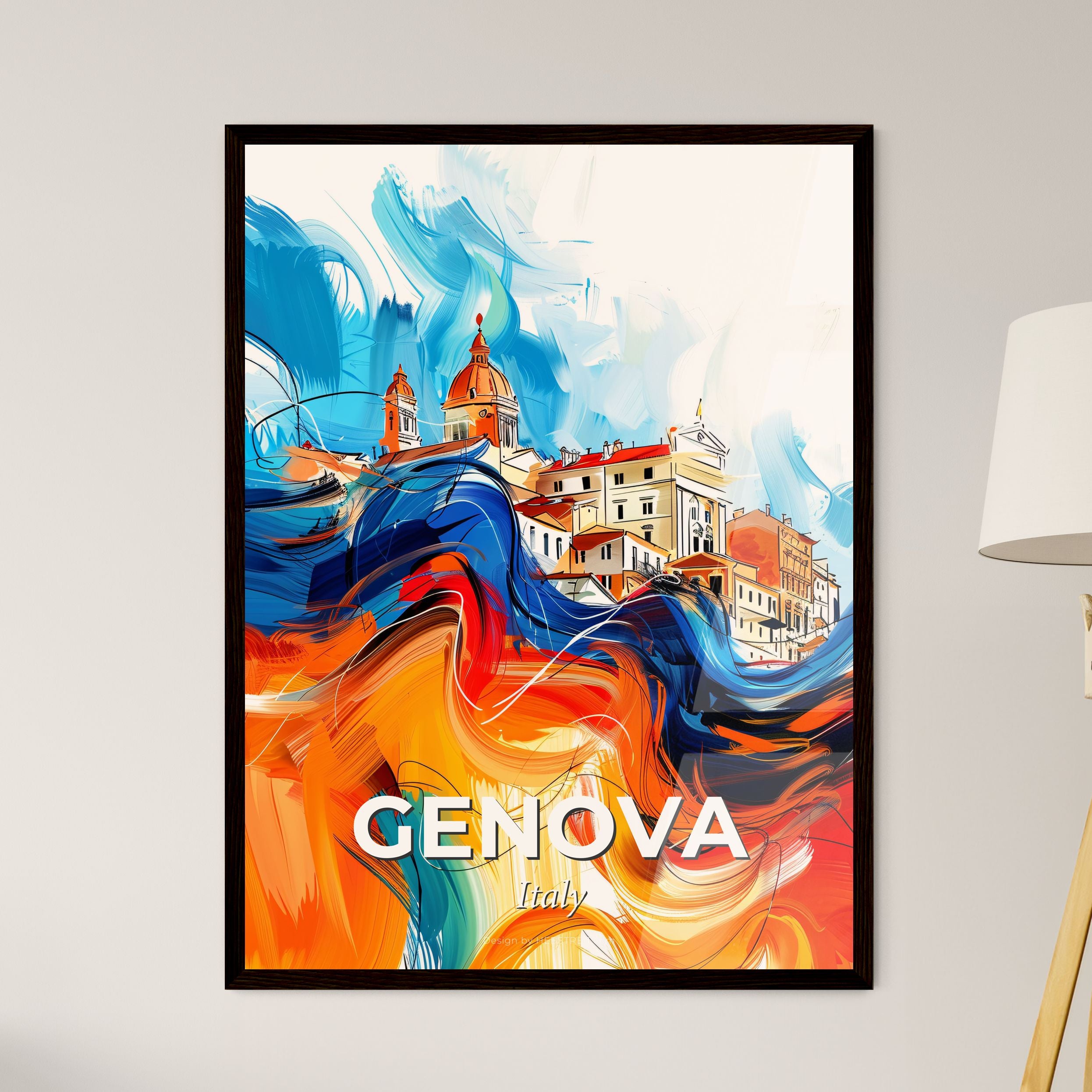 Vibrant Genova , Italy Painting - Custom Print – HEBSTREIT