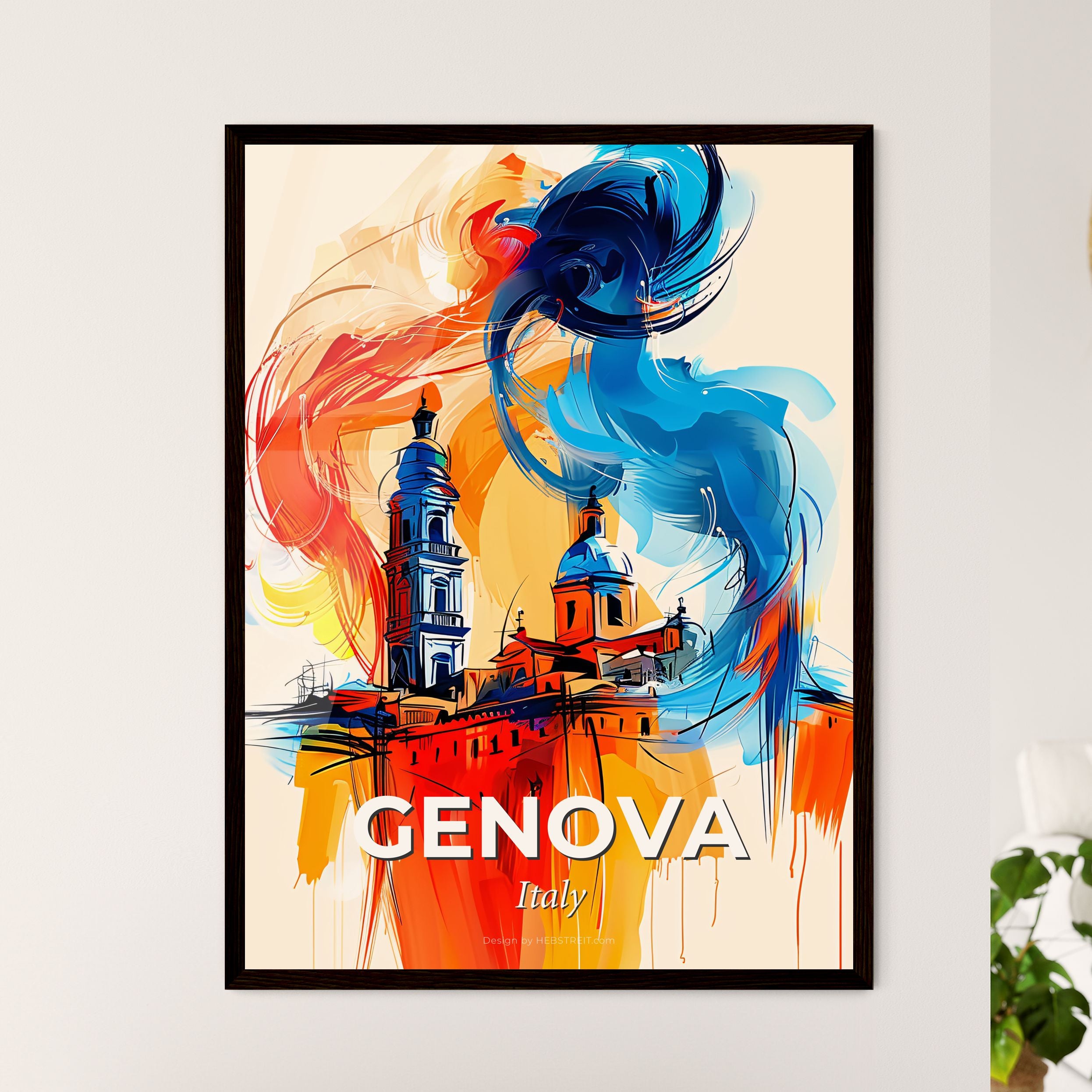 Vibrant Genova , Italy Painting - Custom Print – HEBSTREIT