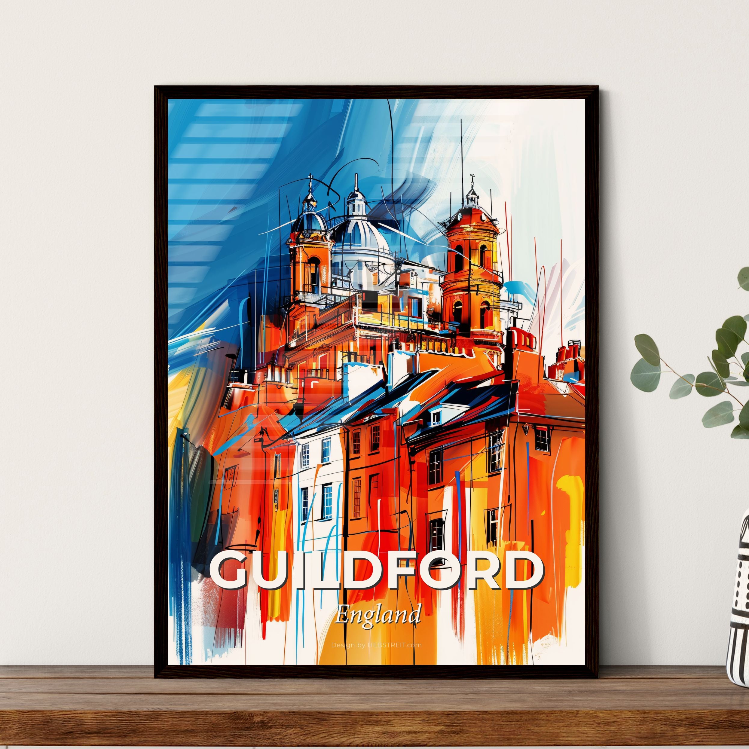Vibrant Guildford, England Painting - Custom Print – HEBSTREIT