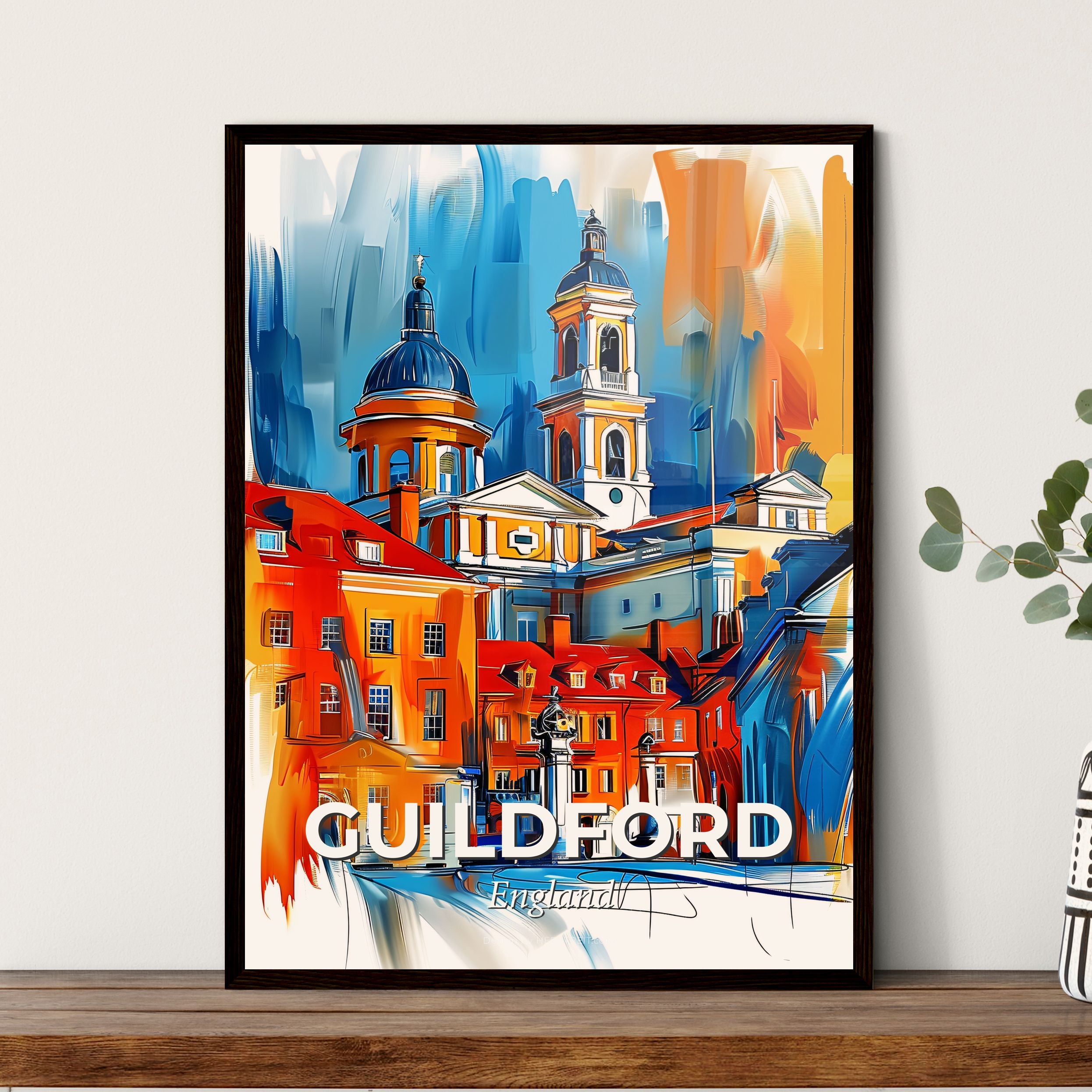 Vibrant Guildford, England Painting - Custom Print – HEBSTREIT
