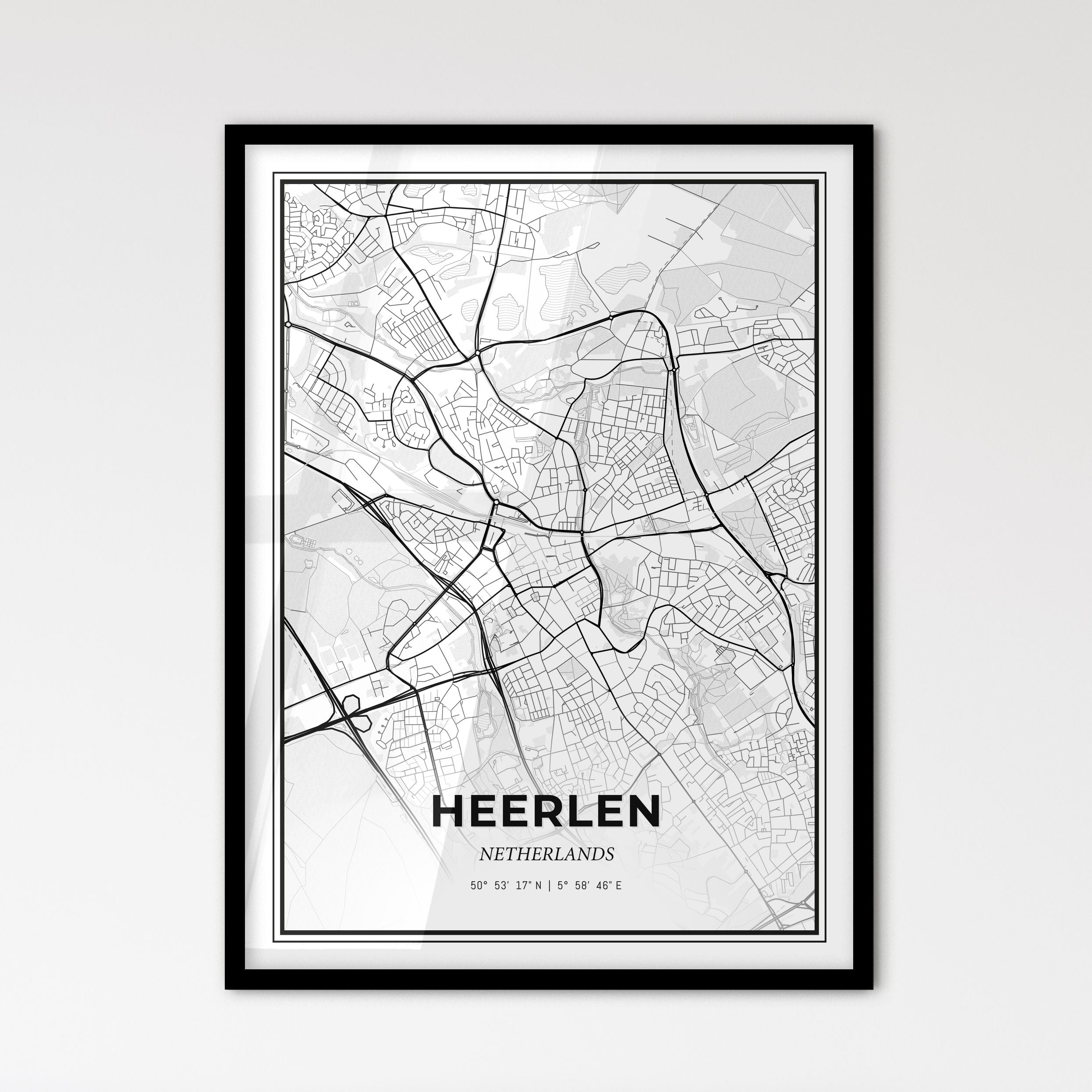 Heerlen Netherlands Scandinavian Style City Map – HEBSTREIT