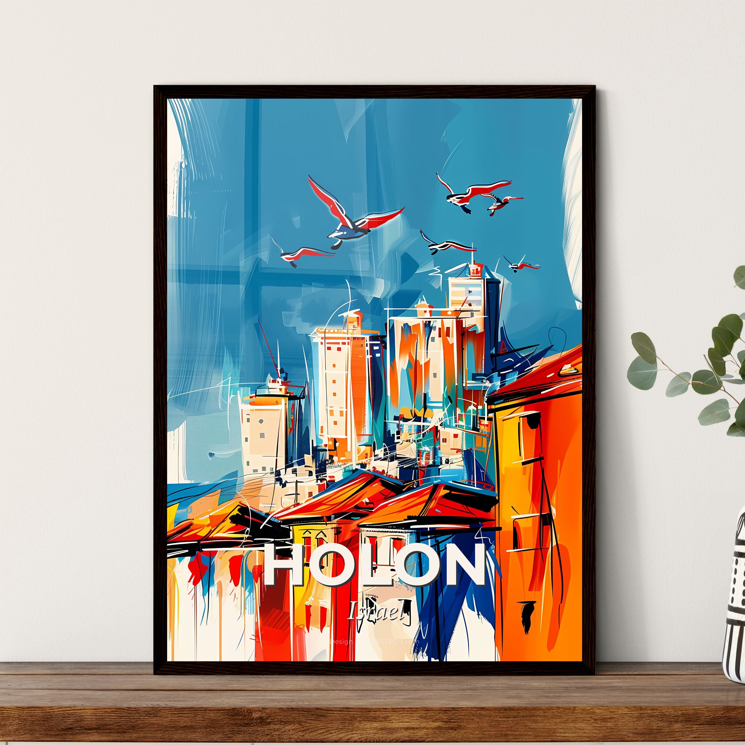 Vibrant Holon, Israel Painting - Custom Print – HEBSTREIT