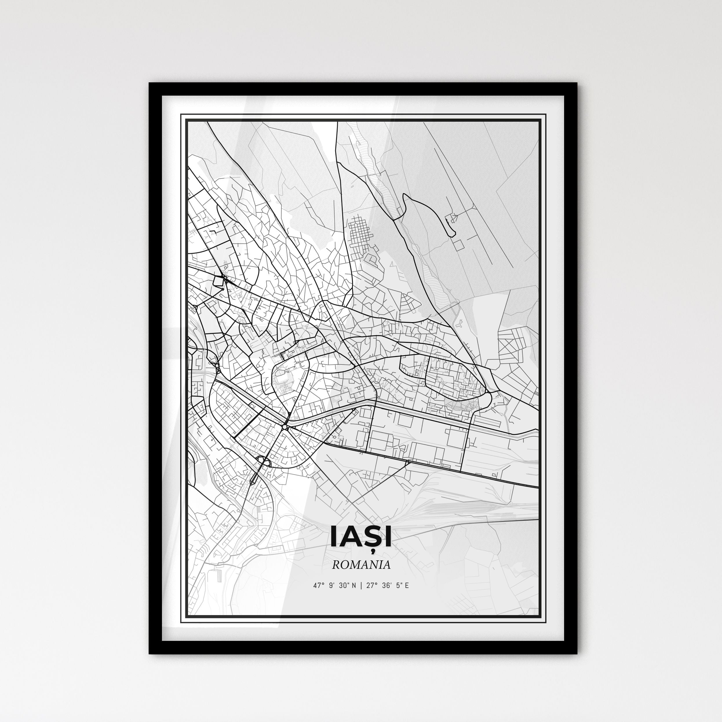 Iași Romania Scandinavian Style City Map – HEBSTREIT
