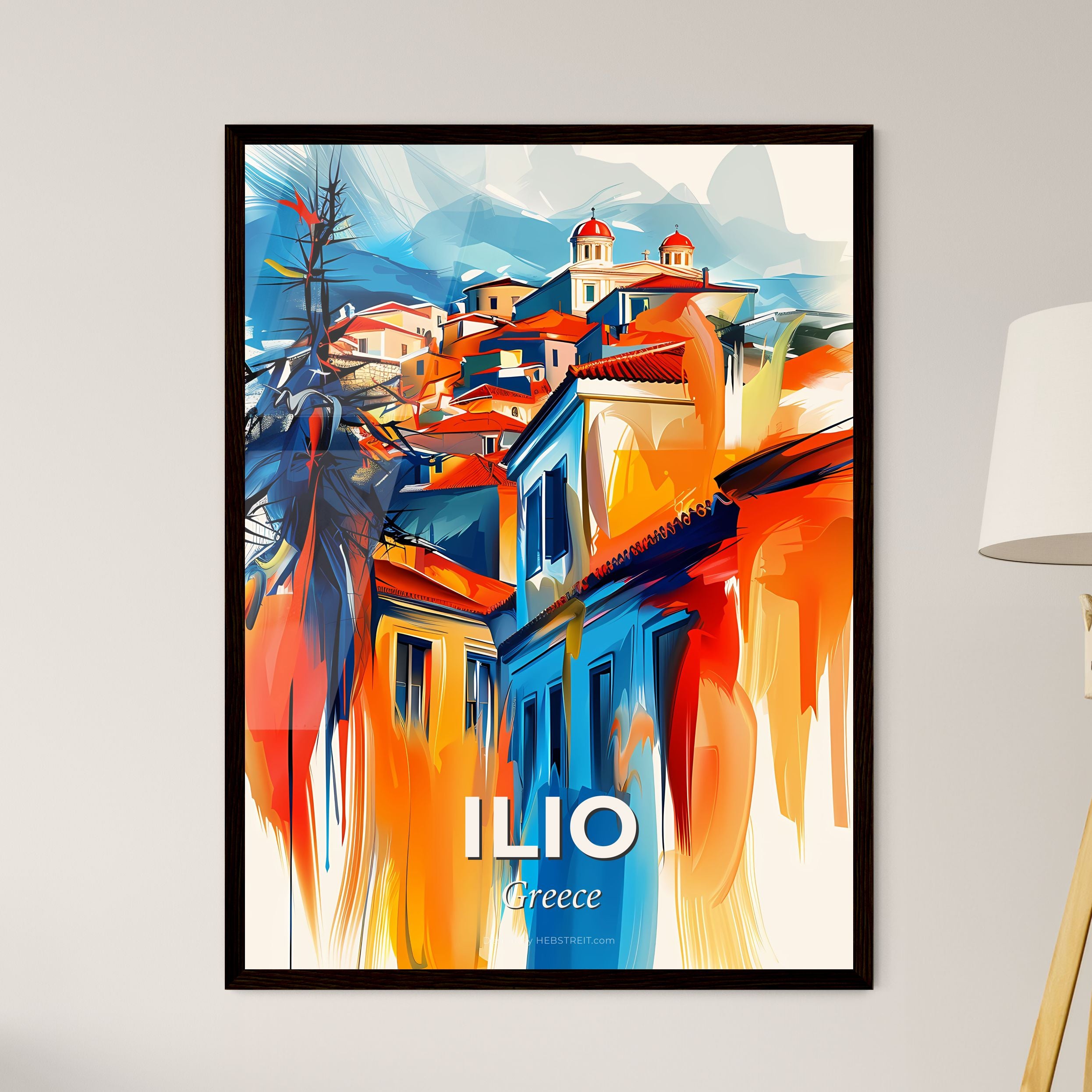 Vibrant Ilio, Greece Painting - Custom Print – HEBSTREIT