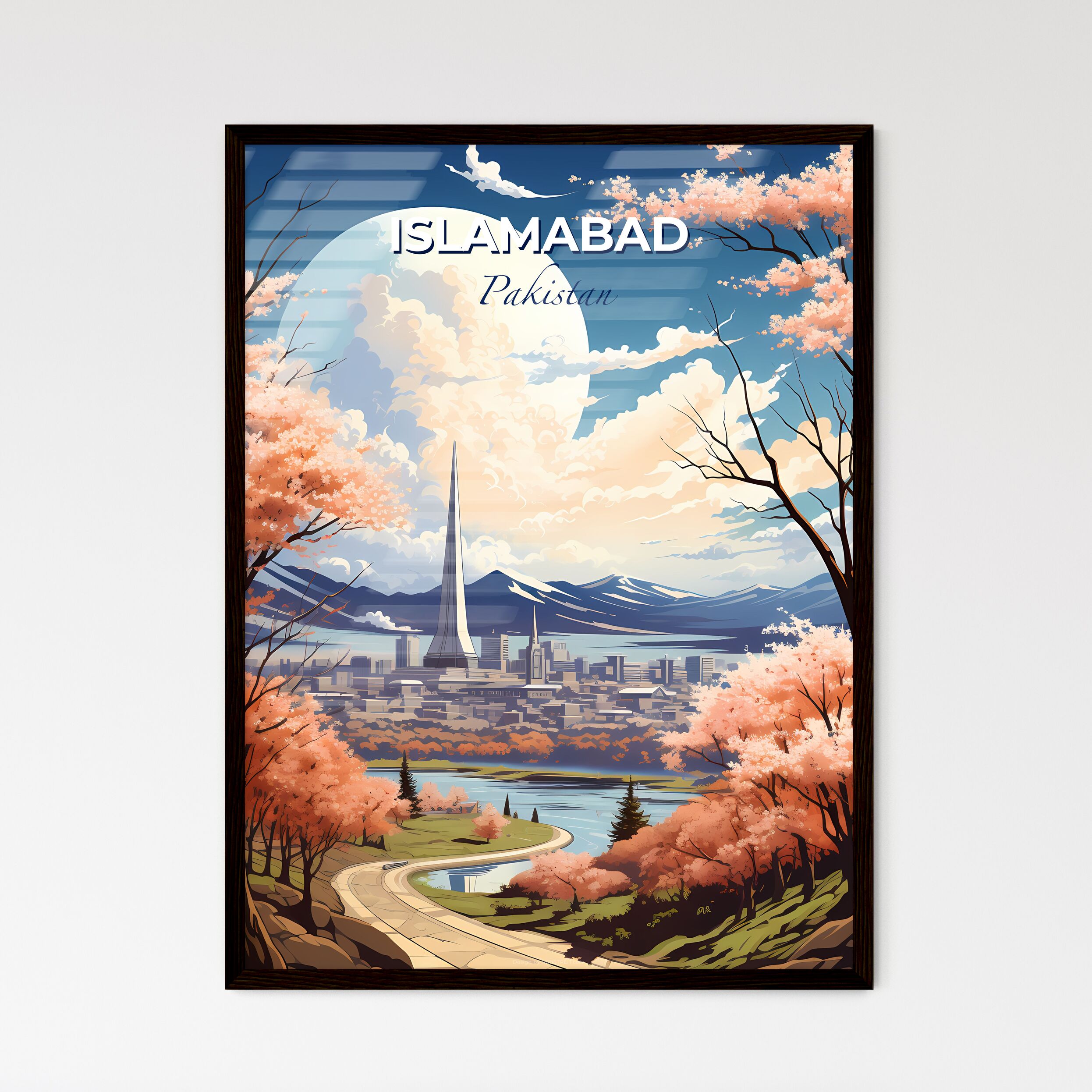 Islamabad Pakistan Skyline - a landscape with a city and a river and ...