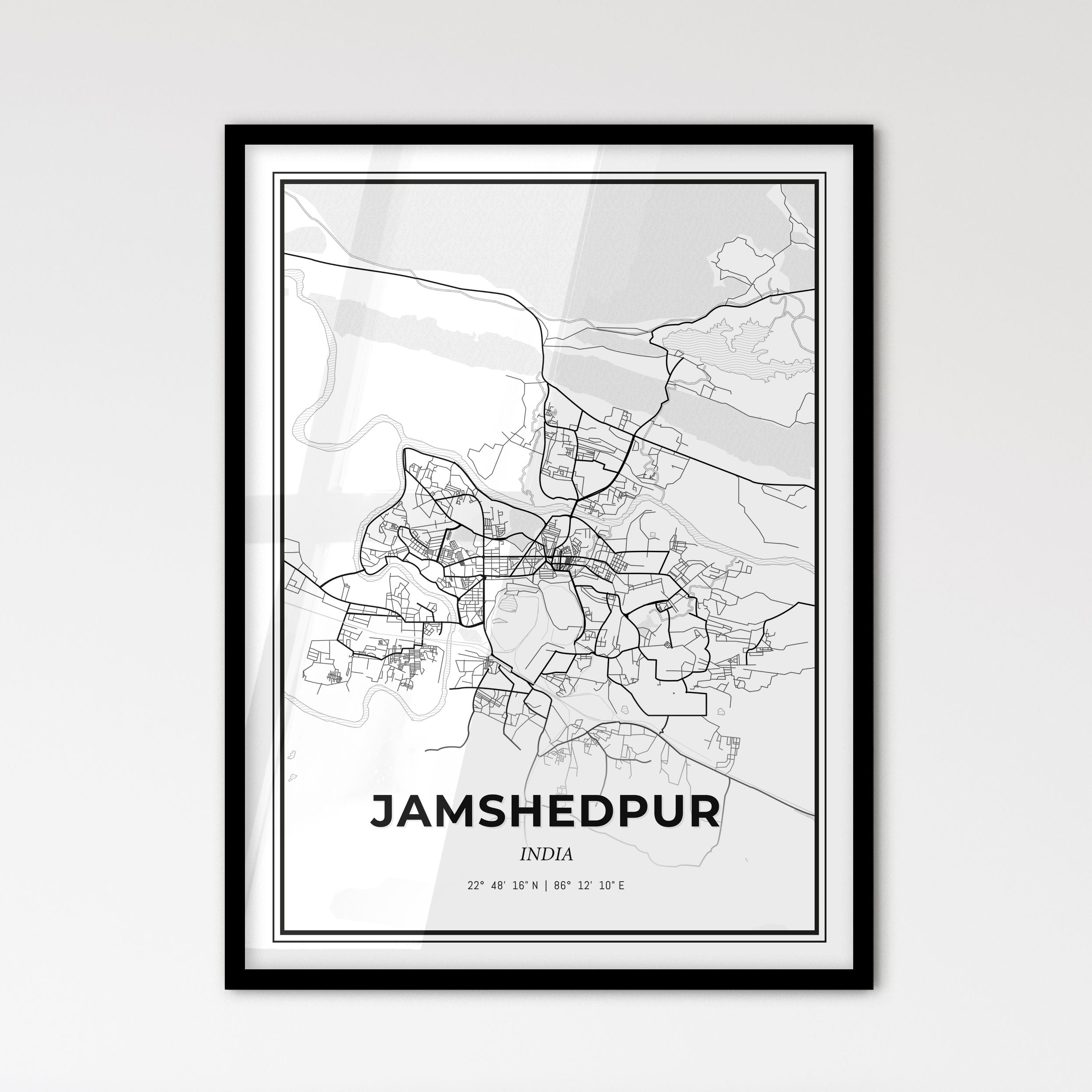 Jamshedpur India Scandinavian Style City Map – HEBSTREIT