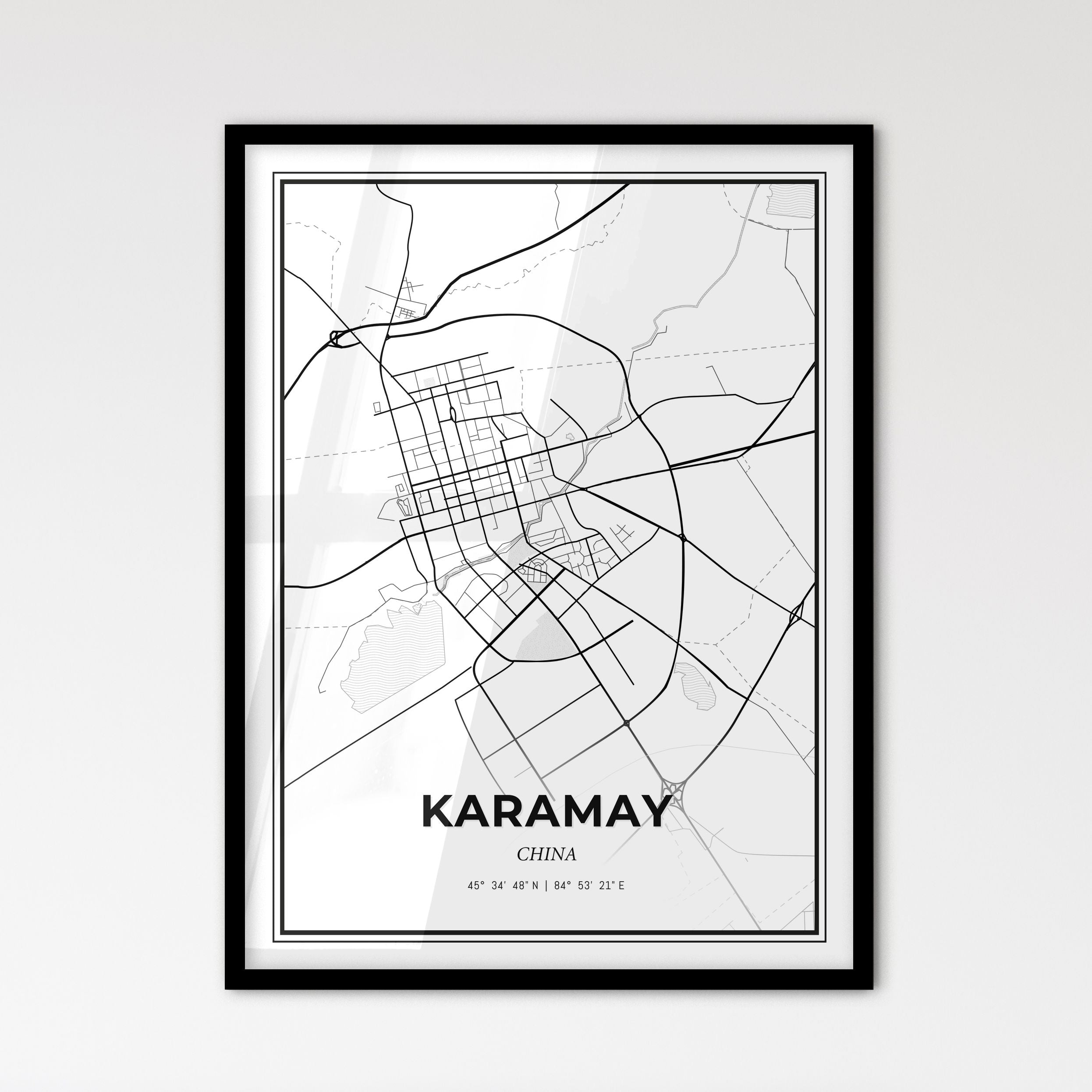 Karamay China Scandinavian Style City Map – HEBSTREIT