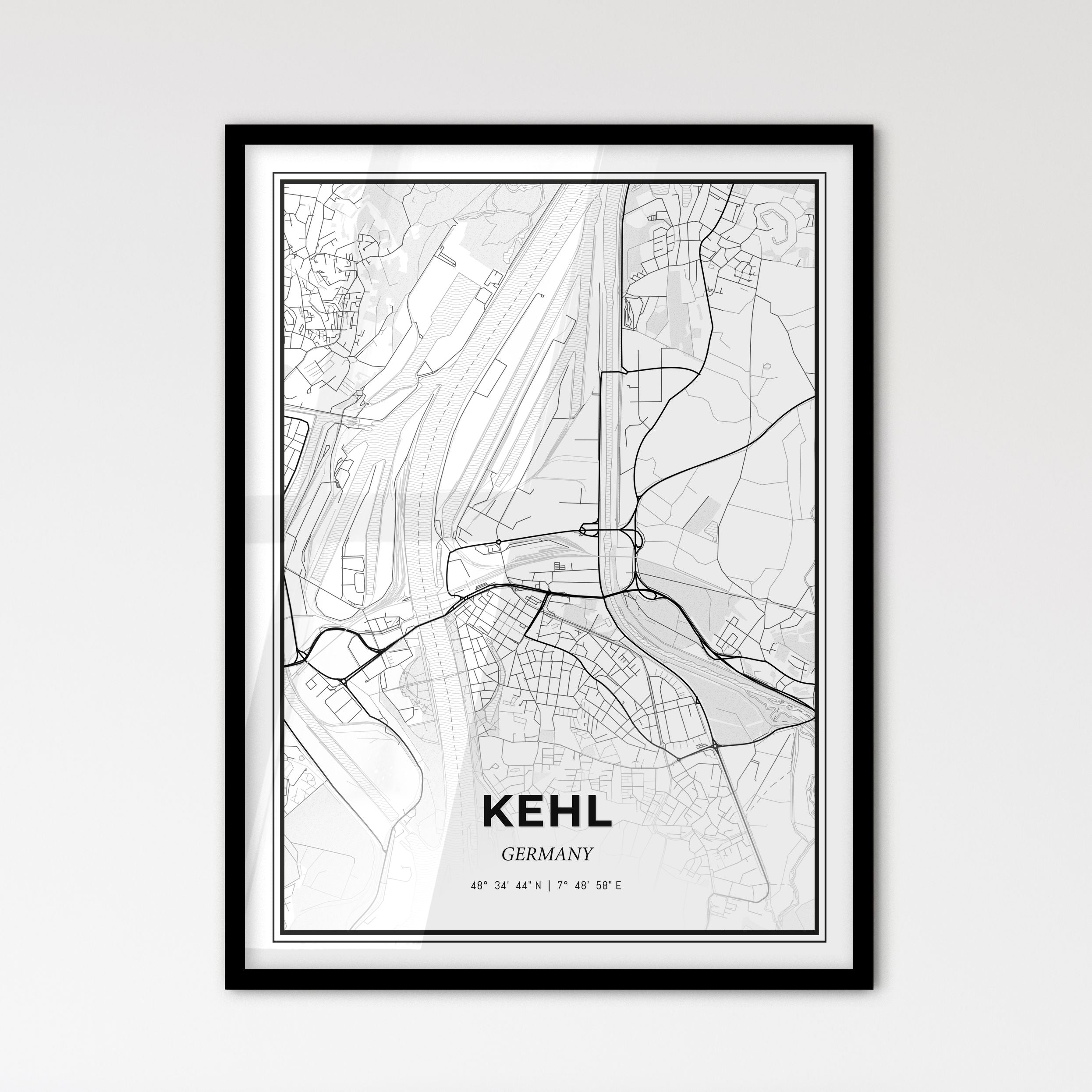 Kehl Germany Scandinavian Style City Map – HEBSTREIT