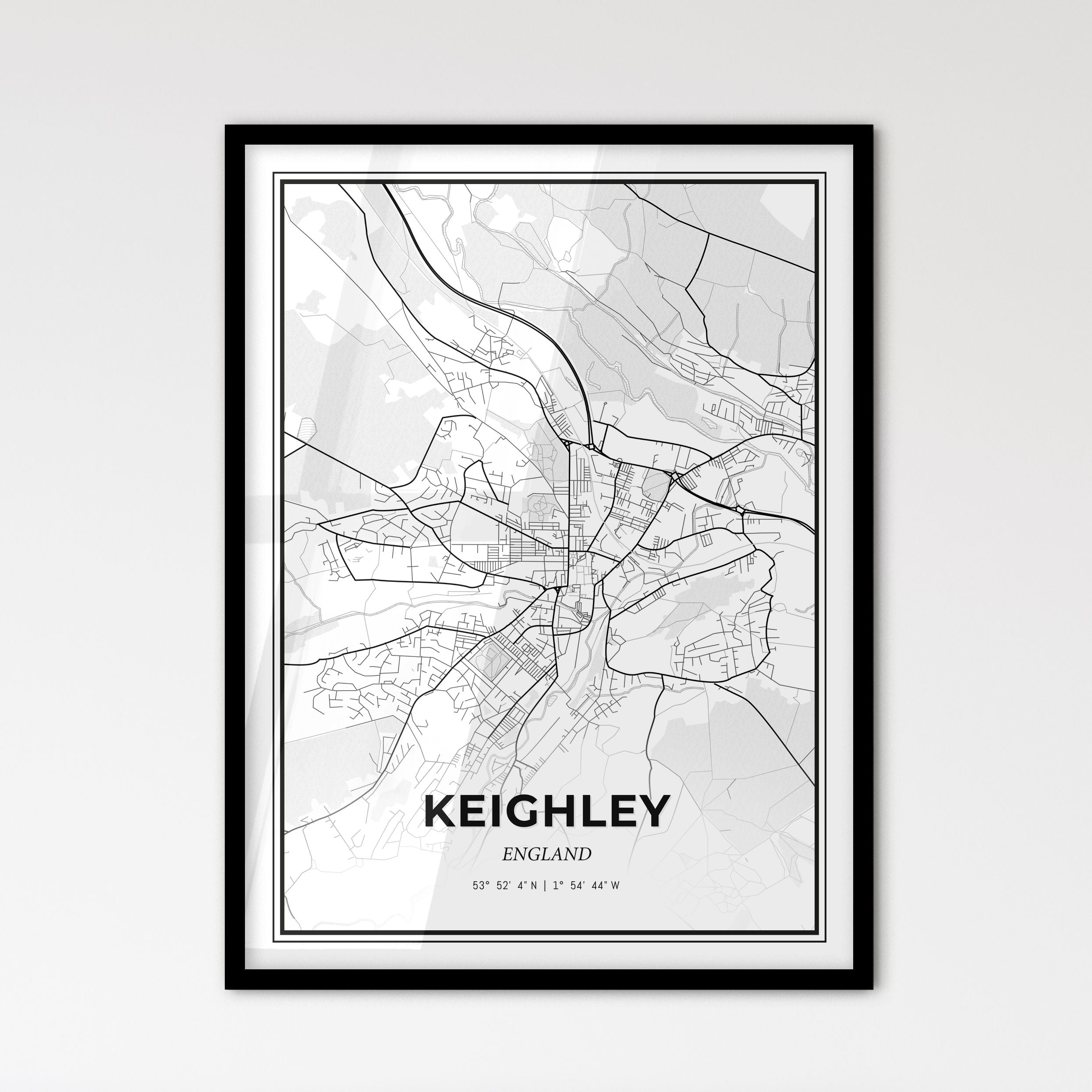 Keighley England Scandinavian Style City Map – HEBSTREIT