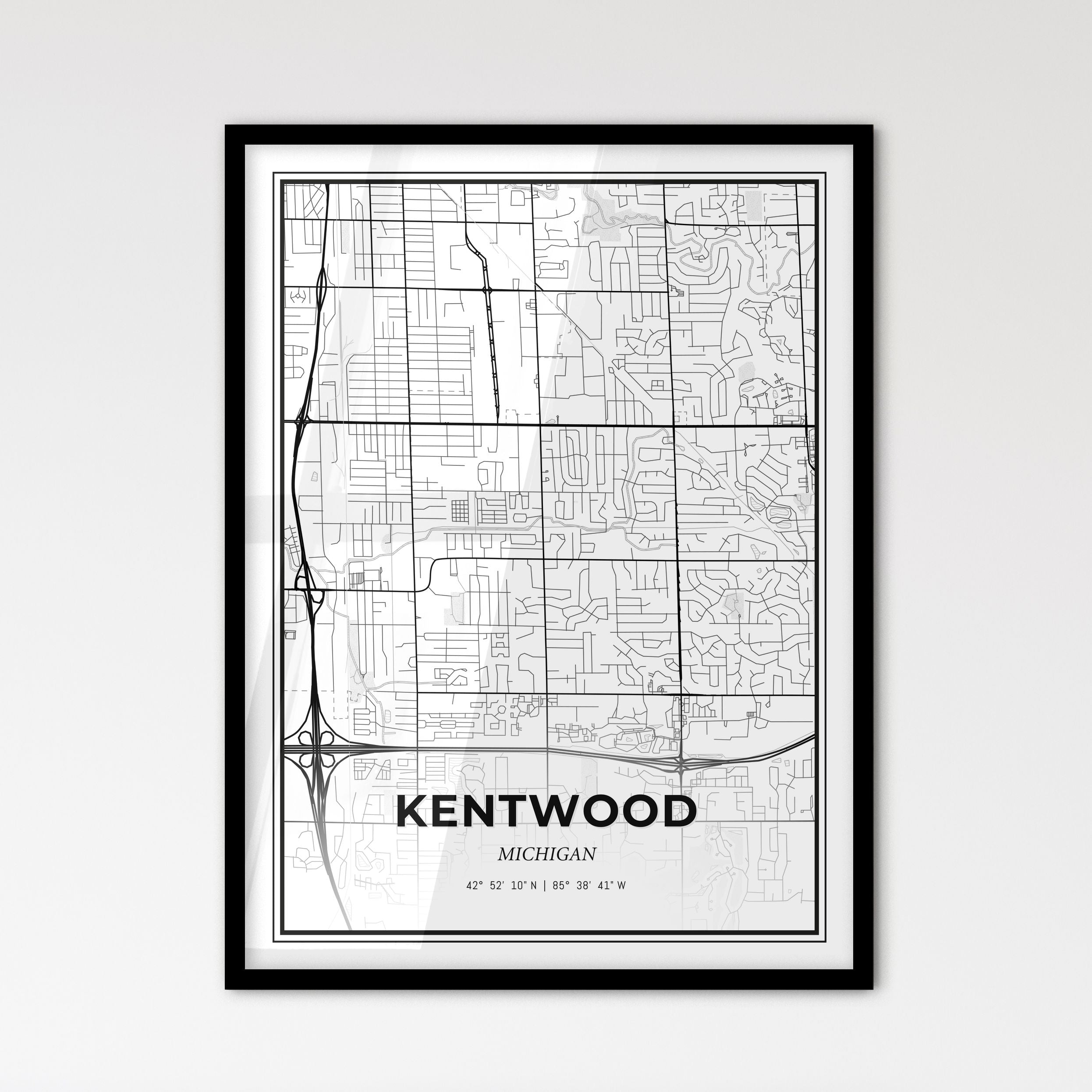 Kentwood Michigan Scandinavian Style City Map – HEBSTREIT