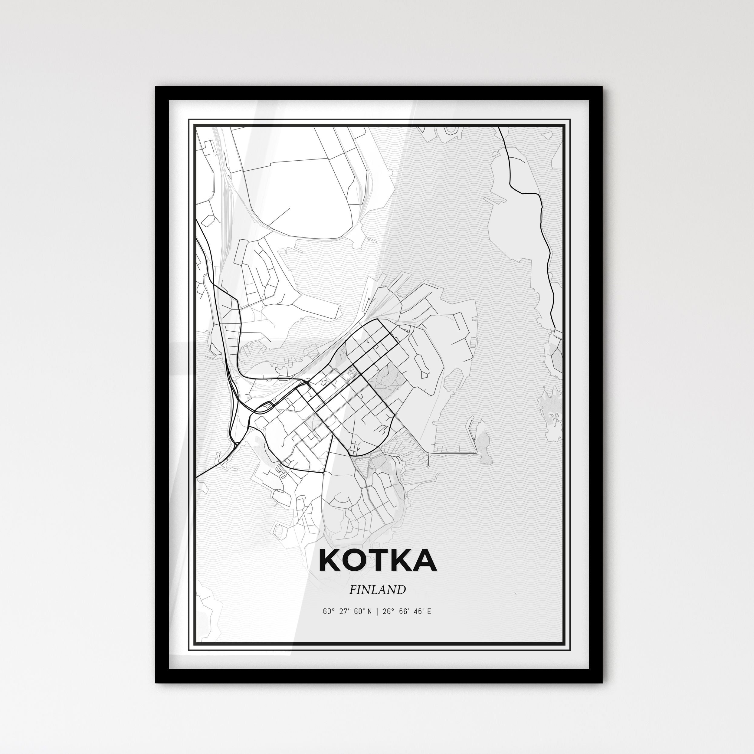 Kotka Finland Scandinavian Style City Map – HEBSTREIT