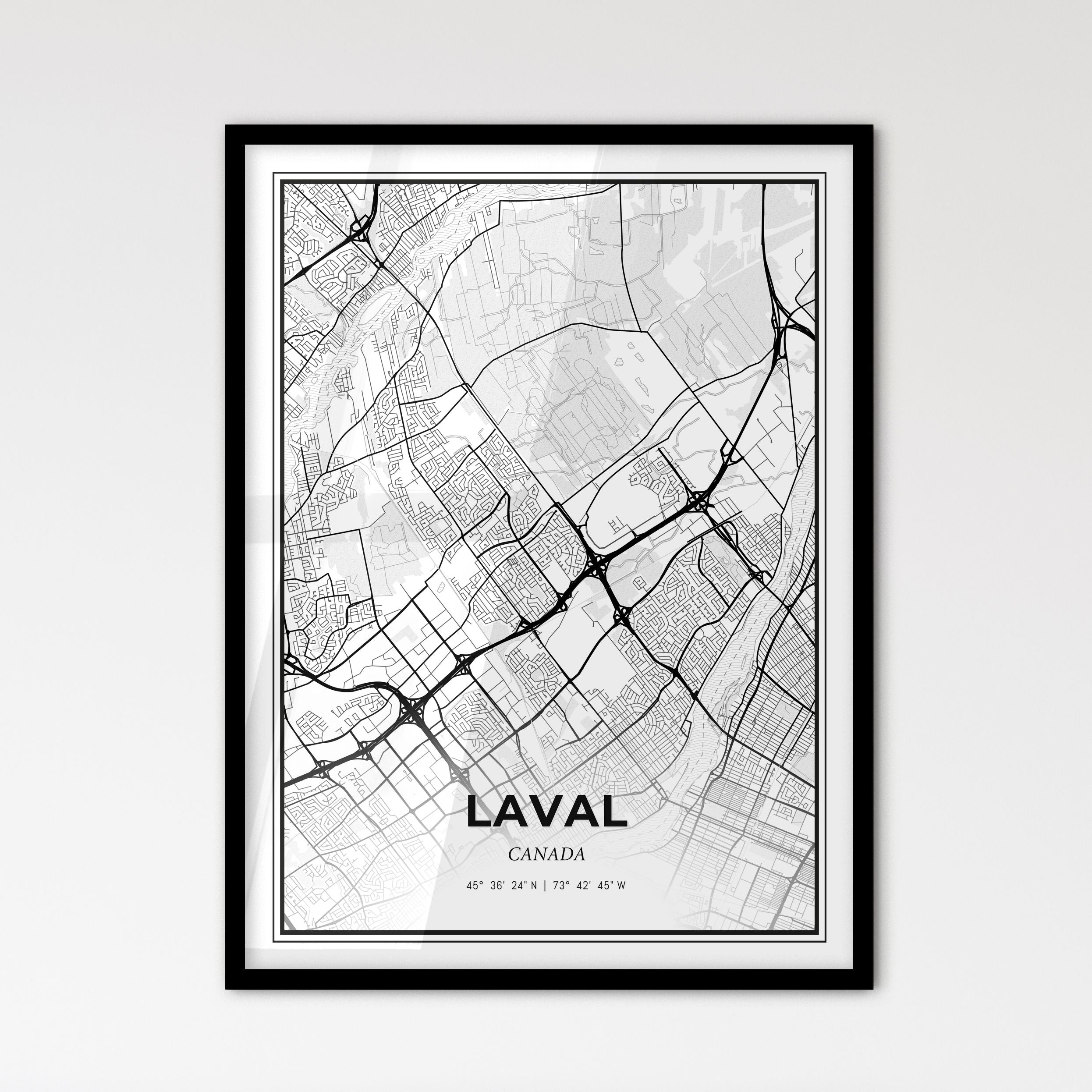 Laval Canada Scandinavian Style City Map – HEBSTREIT