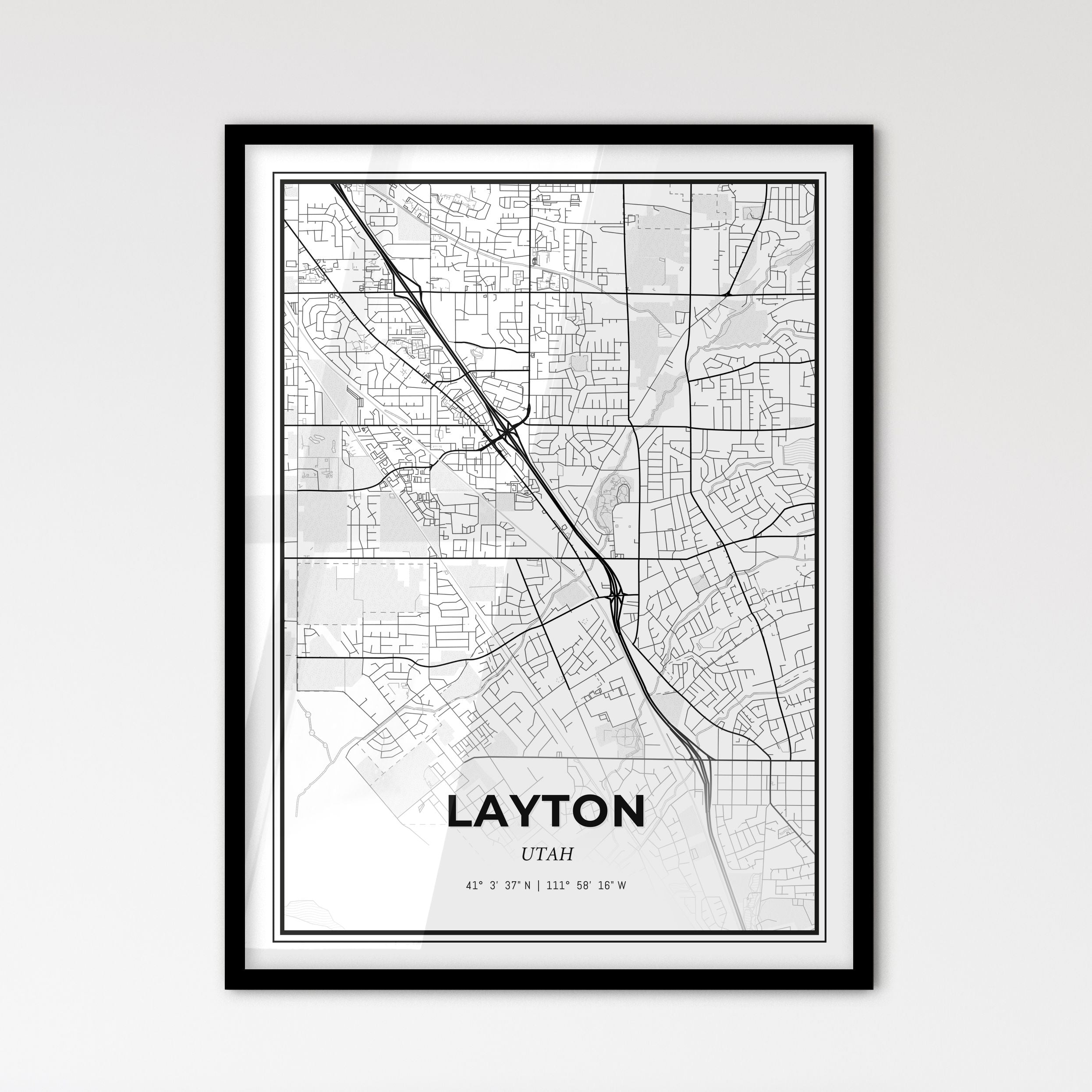 Layton Utah Scandinavian Style City Map – HEBSTREIT