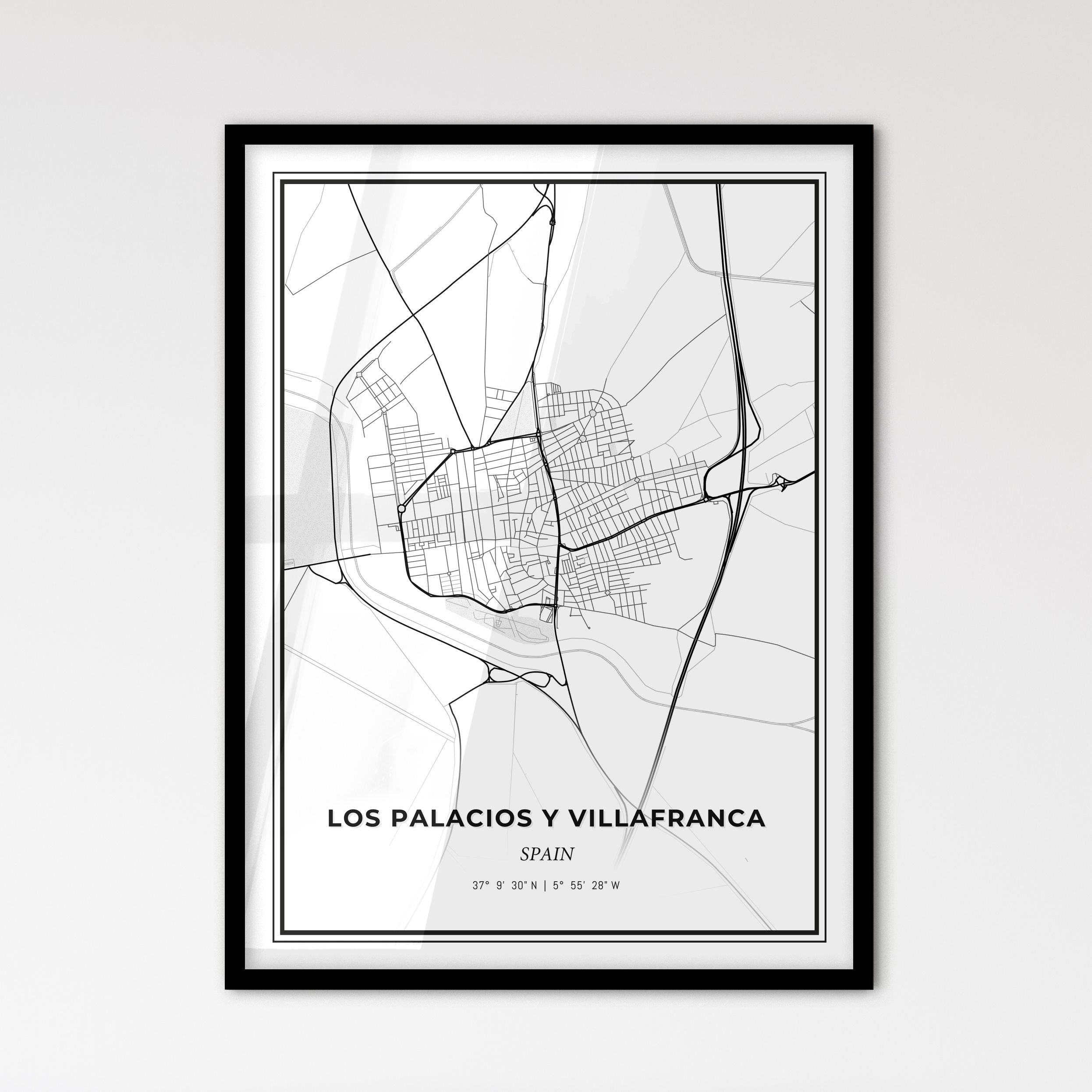 Los Palacios y Villafranca Spain Scandinavian Style City Map – HEBSTREIT