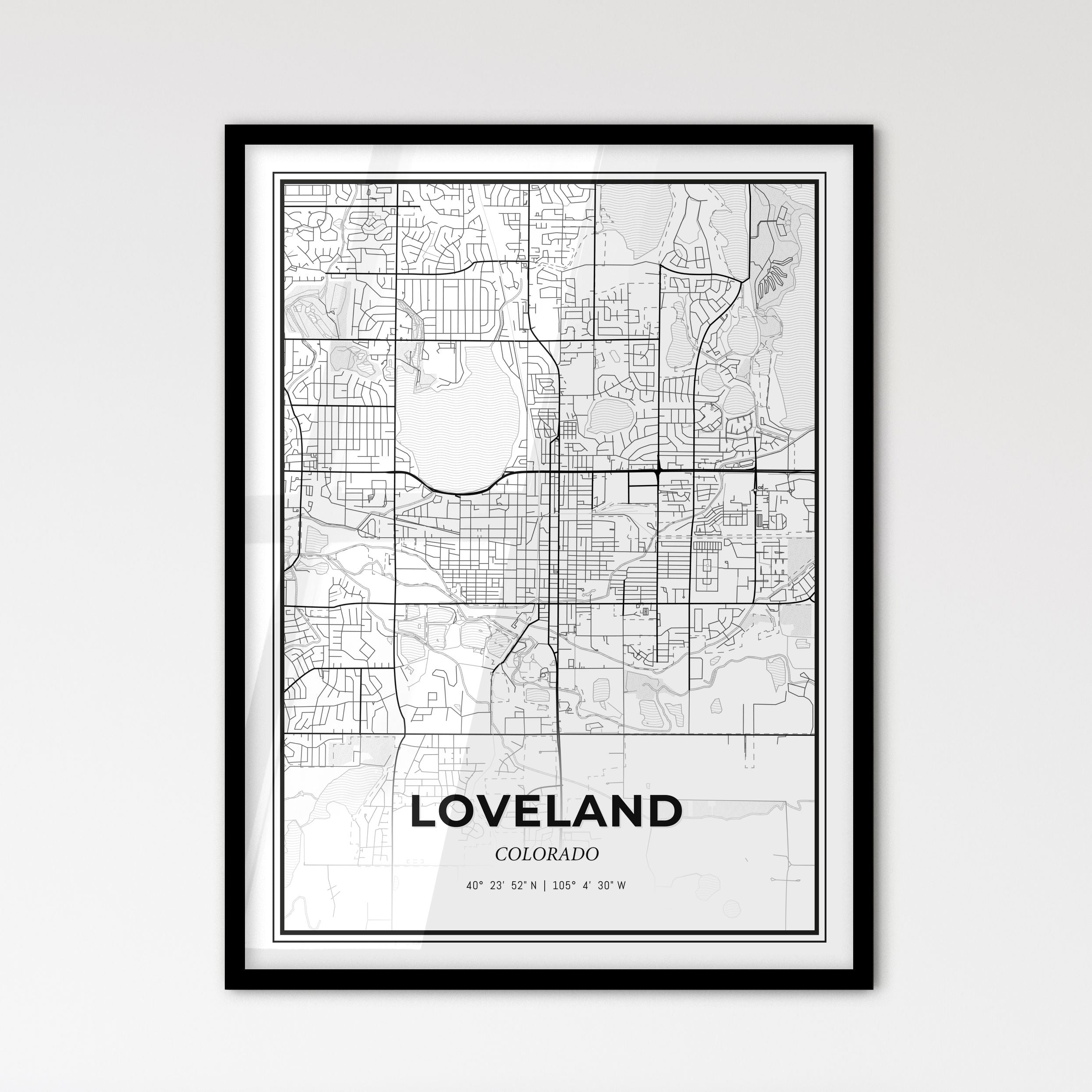 Loveland Colorado Scandinavian Style City Map – HEBSTREIT