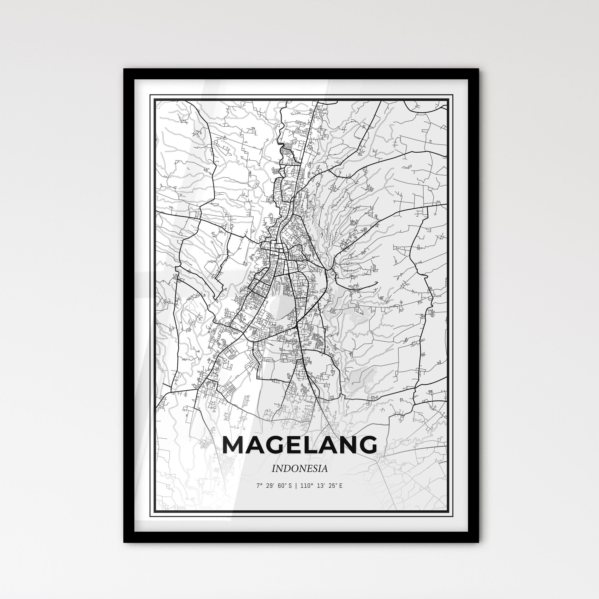 Magelang Indonesia Scandinavian Style City Map – HEBSTREIT