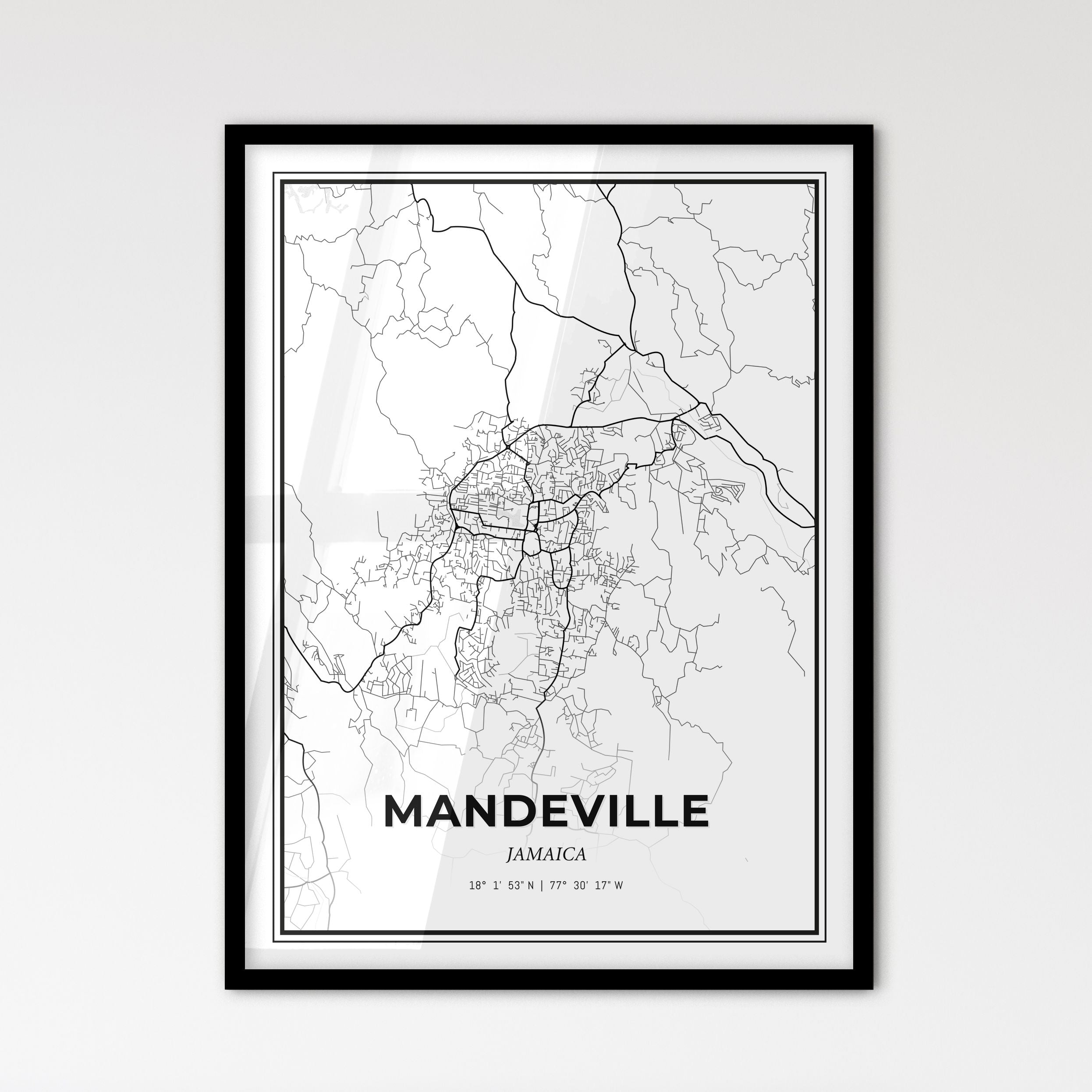 Mandeville Jamaica Scandinavian Style City Map – HEBSTREIT