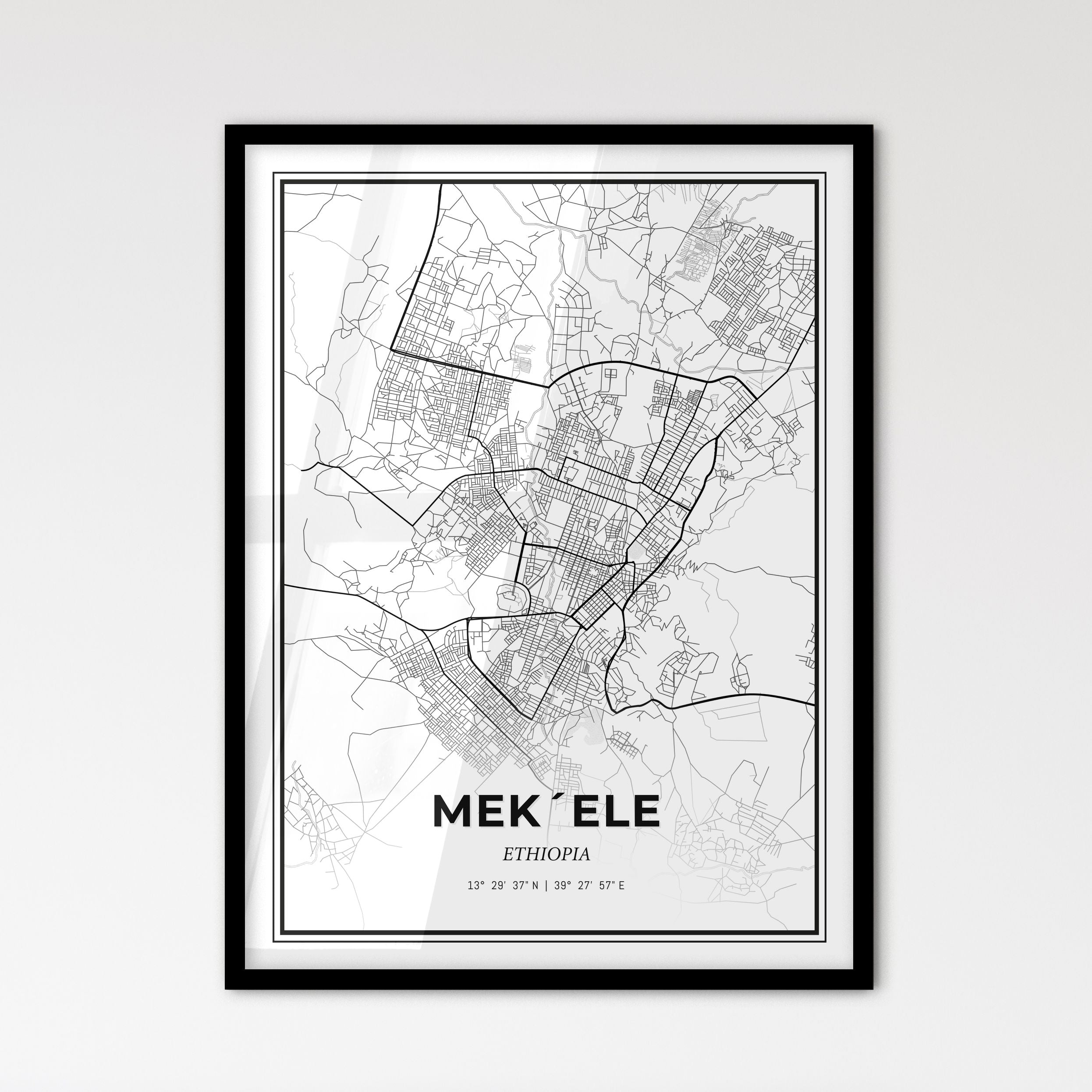 Mek´ele Ethiopia Scandinavian Style City Map – HEBSTREIT