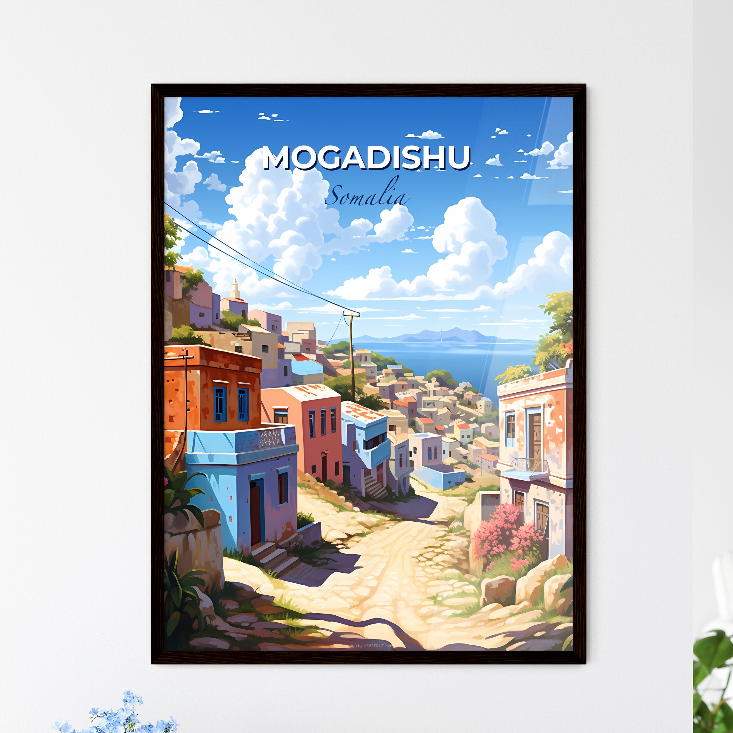 Artful Mogadishu Skyline: Colorful Buildings Adorn the Hilltop | AI Art ...