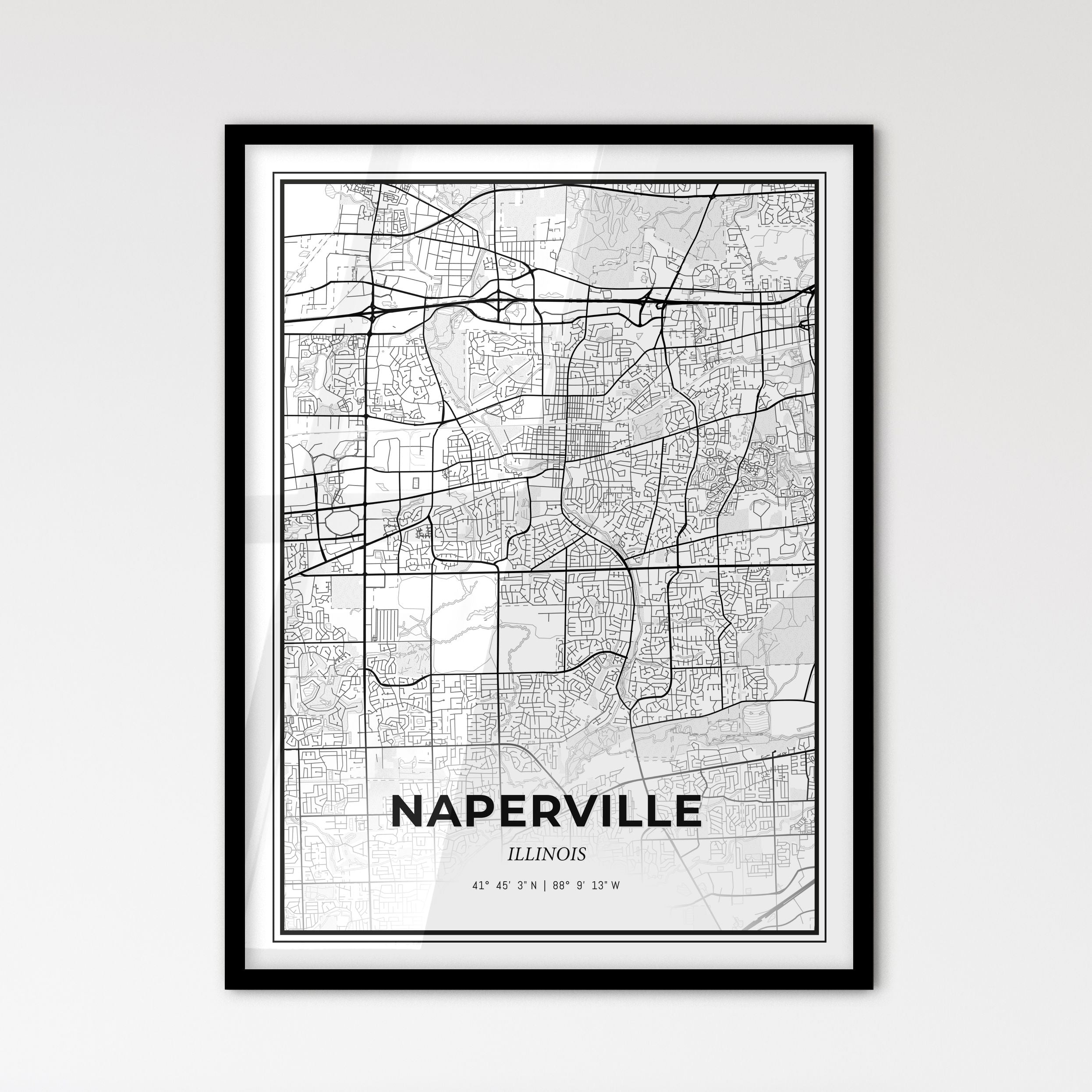 Naperville Illinois Scandinavian Style City Map – HEBSTREIT