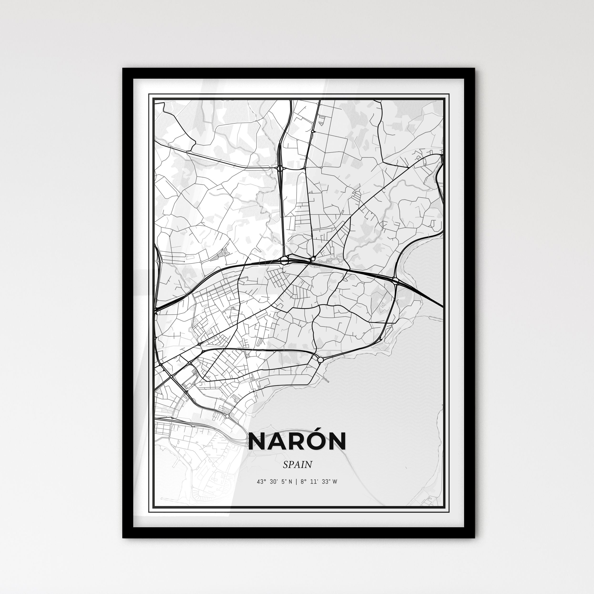 Narón Spain Scandinavian Style City Map – HEBSTREIT