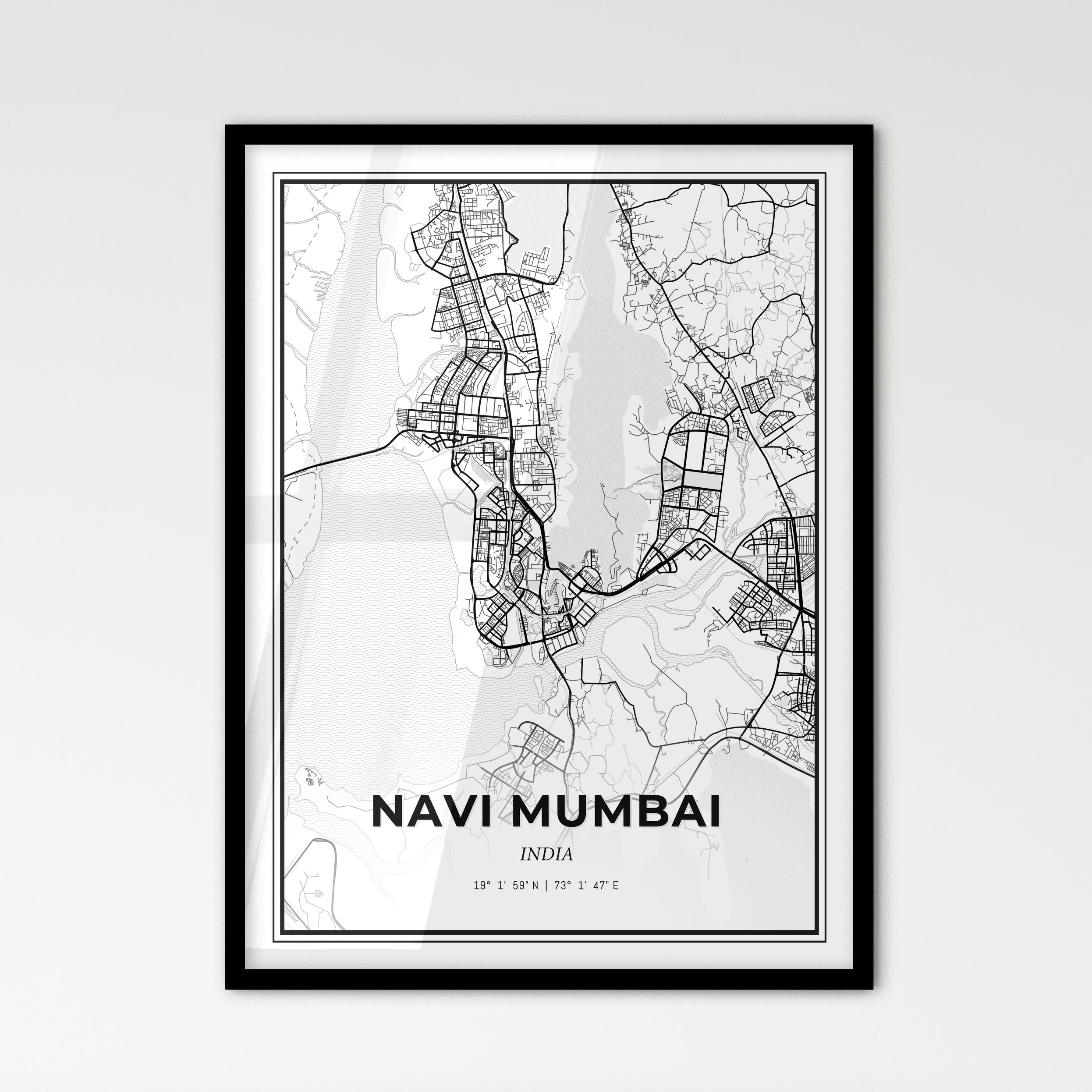 Navi Mumbai India Scandinavian Style City Map – HEBSTREIT