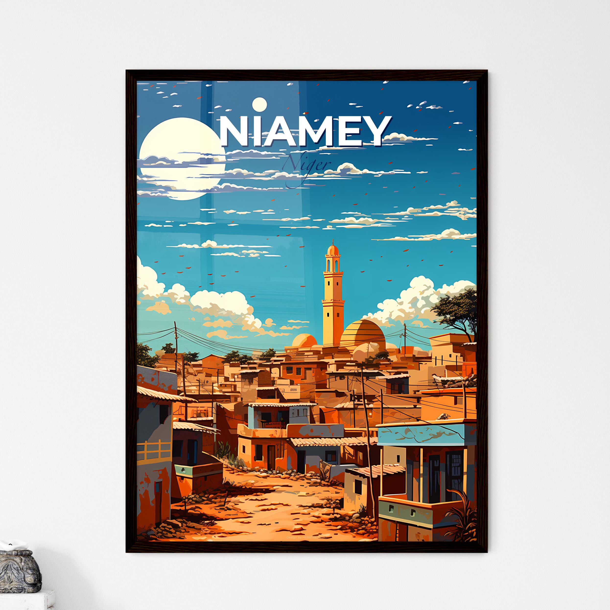Niamey Niger Cityscape Skyline Artistic Painting Tower Buildings ...