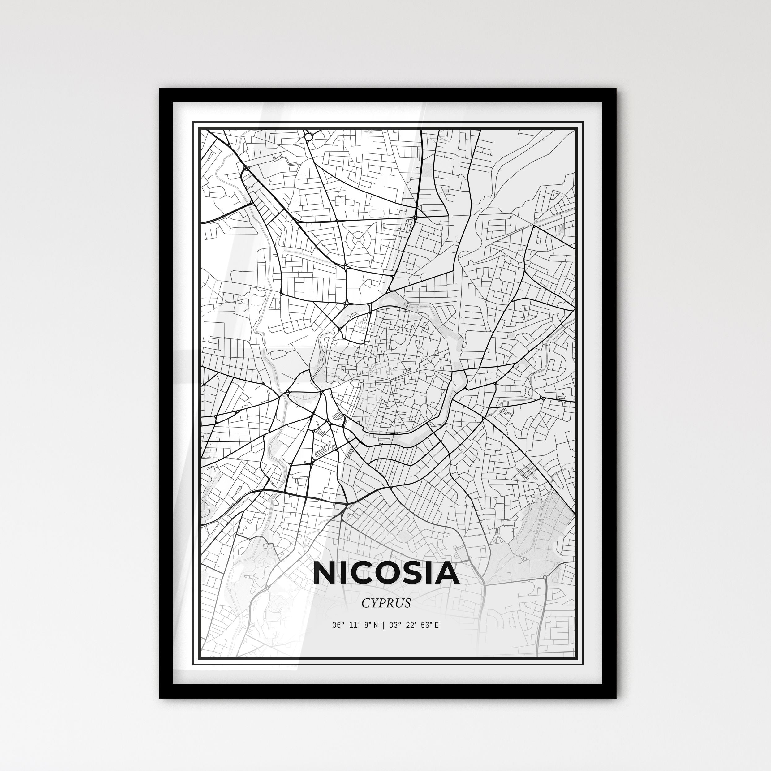 Nicosia Cyprus Scandinavian Style City Map – HEBSTREIT