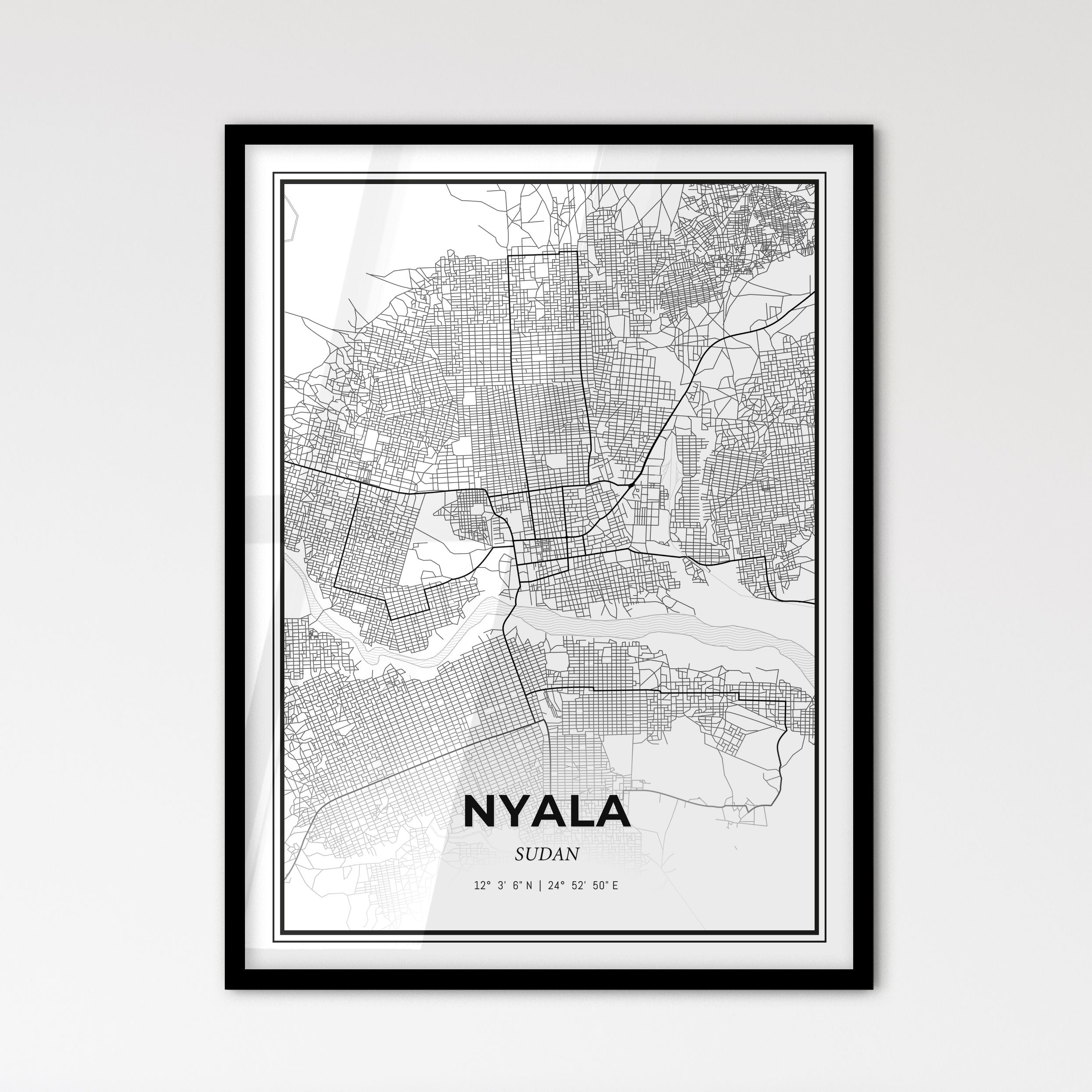 Nyala Sudan Scandinavian Style City Map – HEBSTREIT