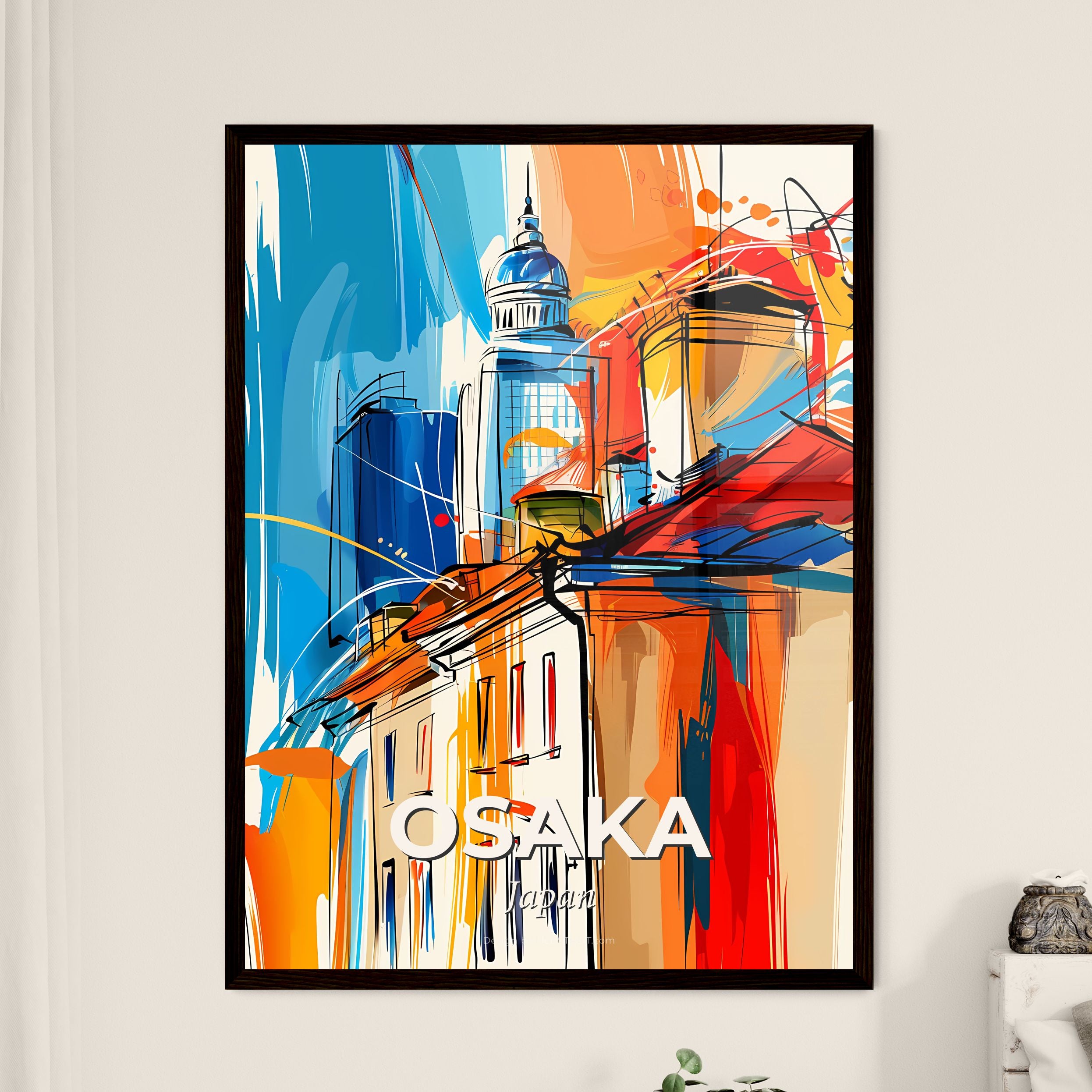 Vibrant Osaka, Japan Painting - Custom Print – HEBSTREIT