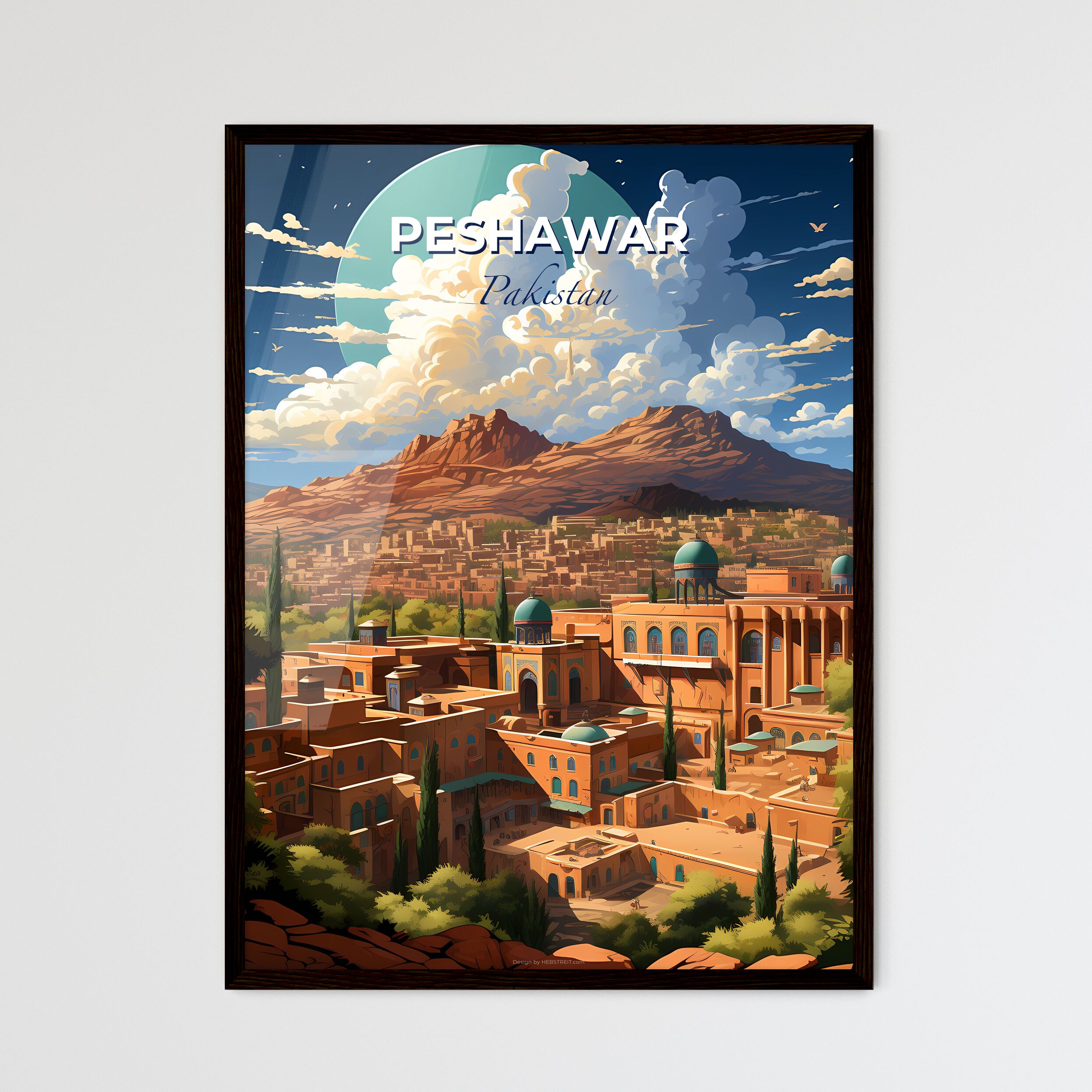 Peshawar Pakistan Skyline - a city with trees and mountains | AI Art by ...