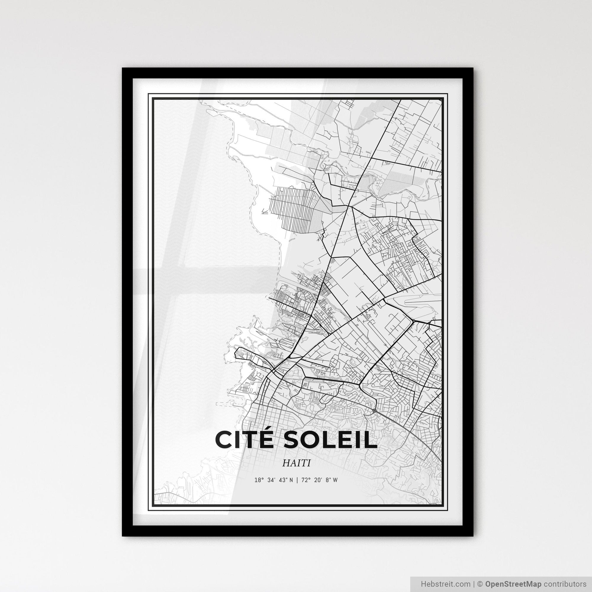 Cité Soleil Haiti Map - Black and White Art Print – HEBSTREIT