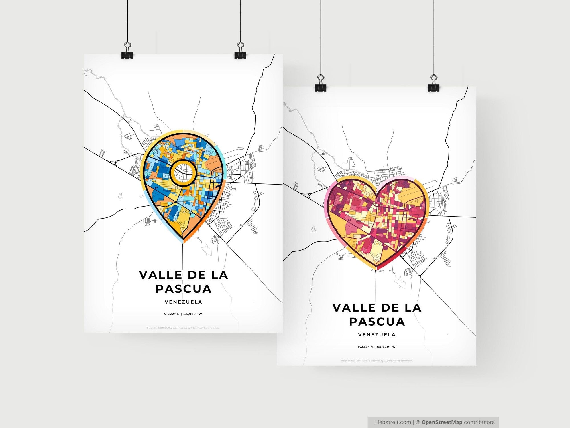 Art Map of Valle De La Pascua Venezuela, Minimal Art Map With A ...
