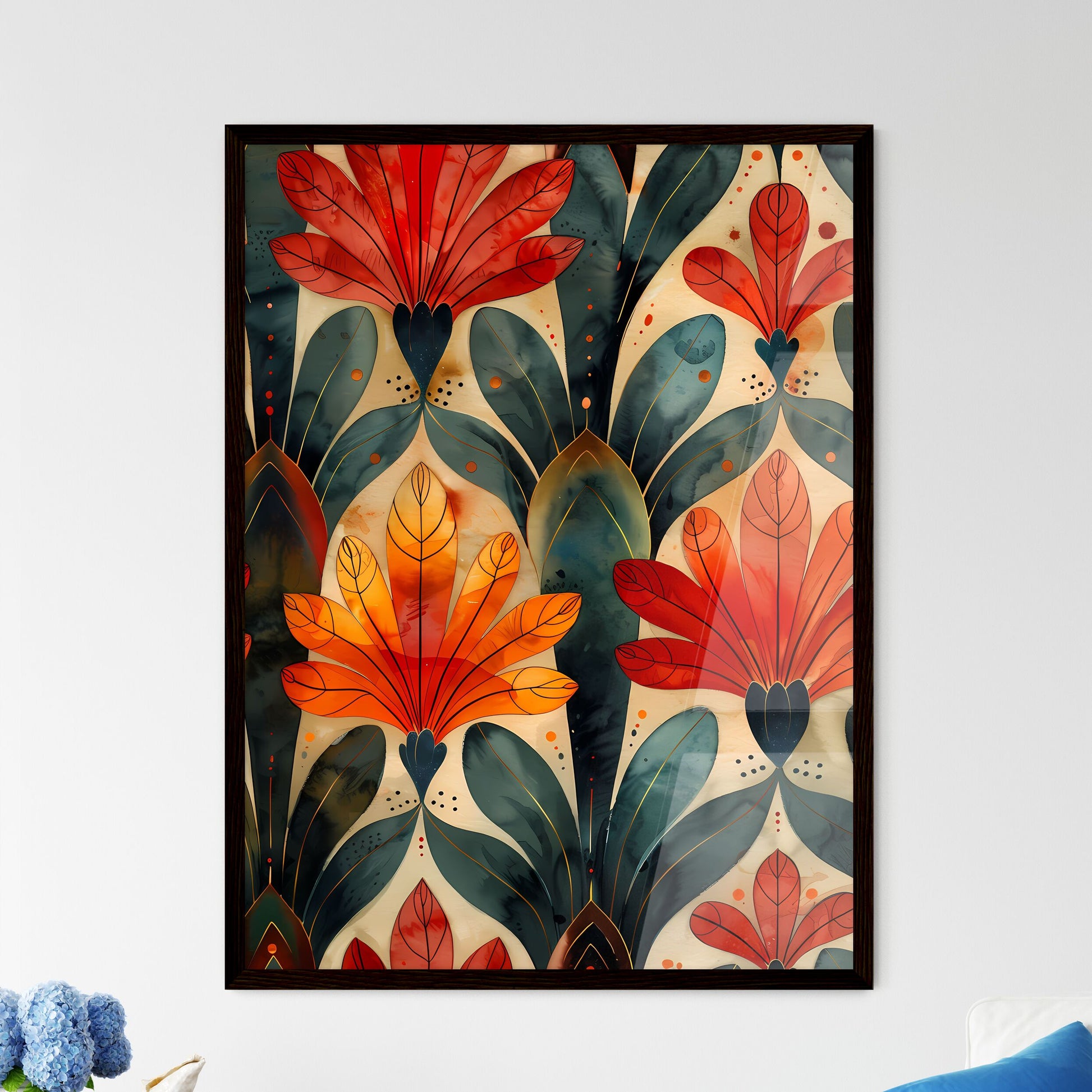 art deco flower pattern