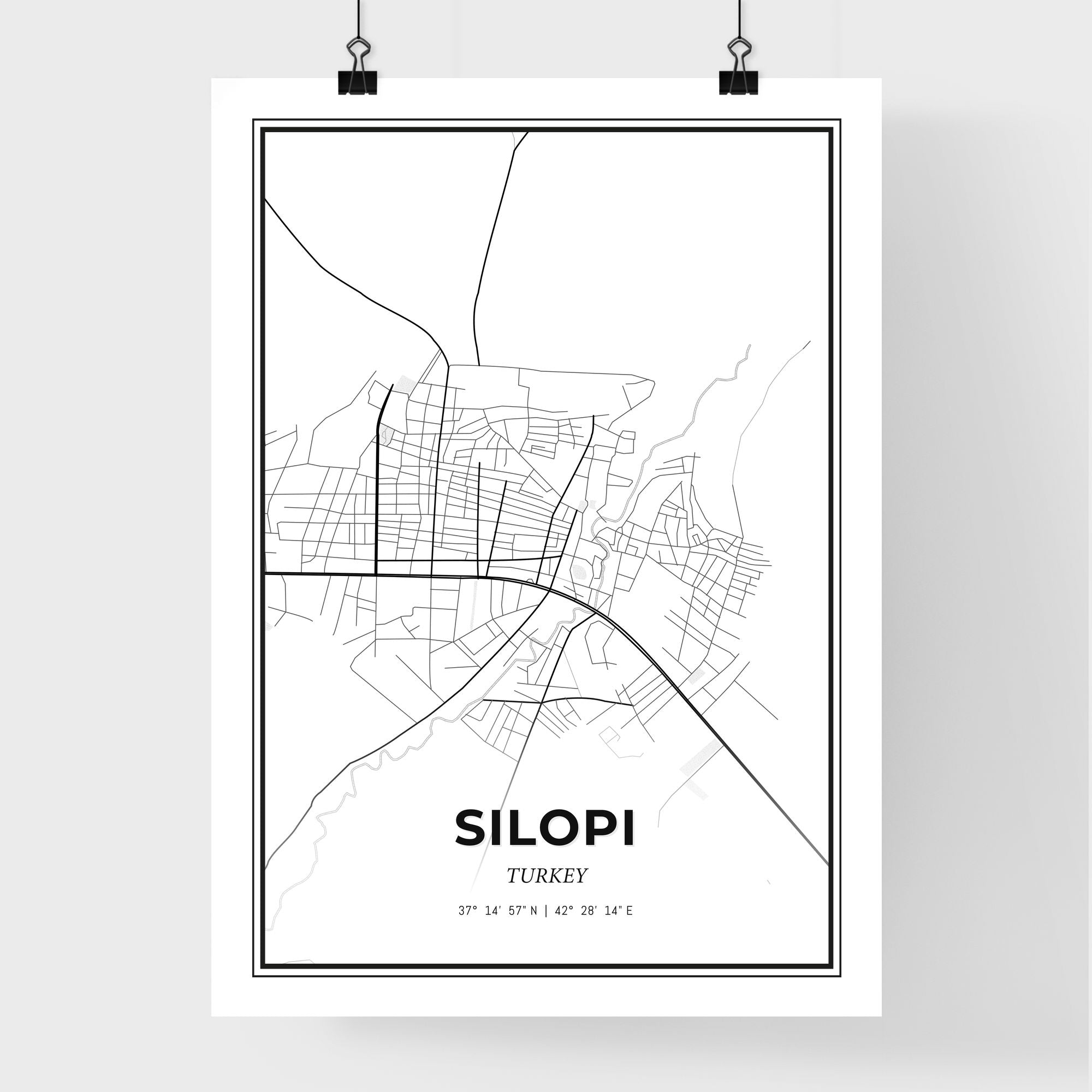 Silopi Turkey Scandinavian Style City Map – HEBSTREIT