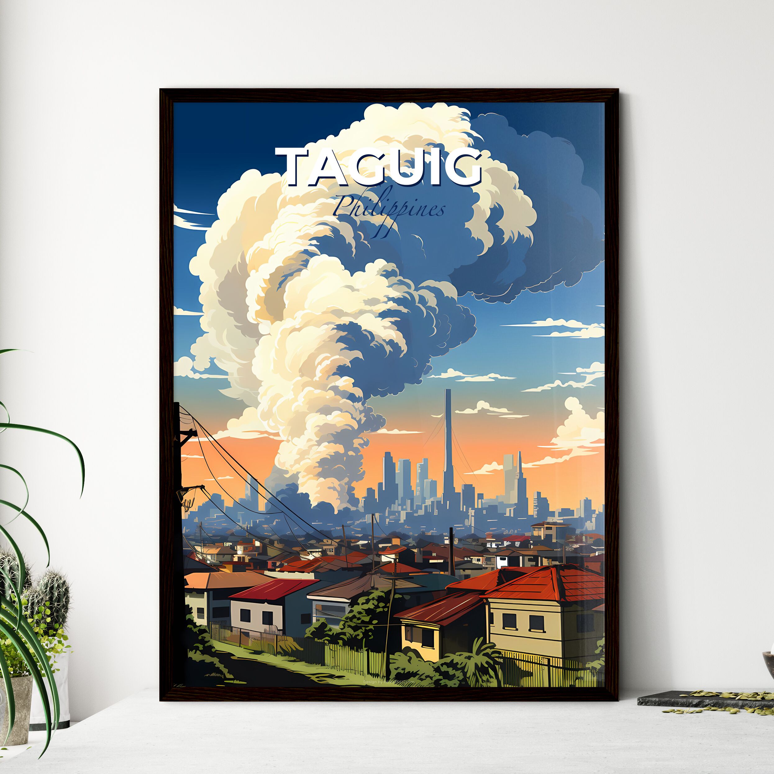 Taguig Philippines Skyline - a smoke billowing from a city | AI Art by ...