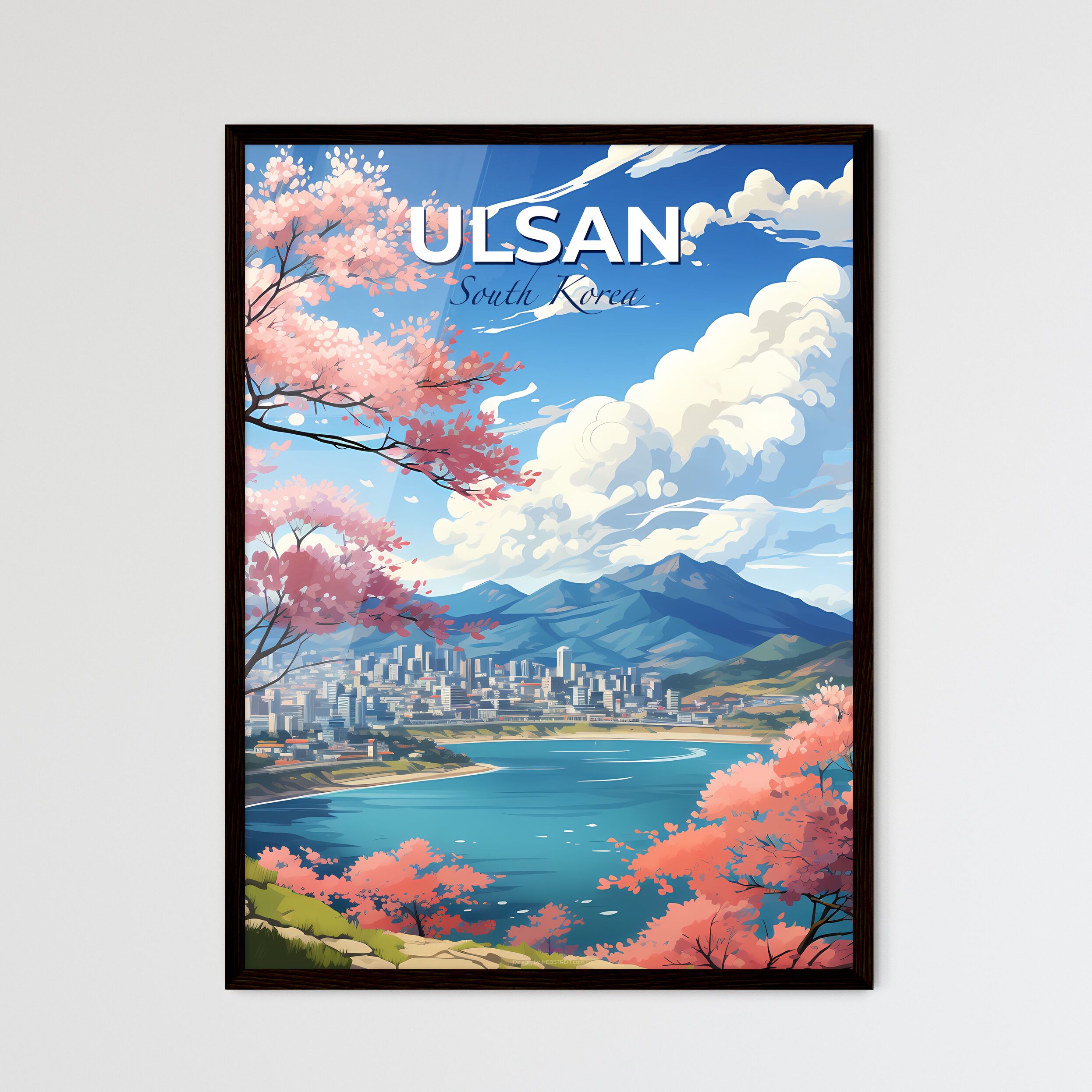 Ulsan South Korea Skyline - Modern Art Painting of Vibrant City ...