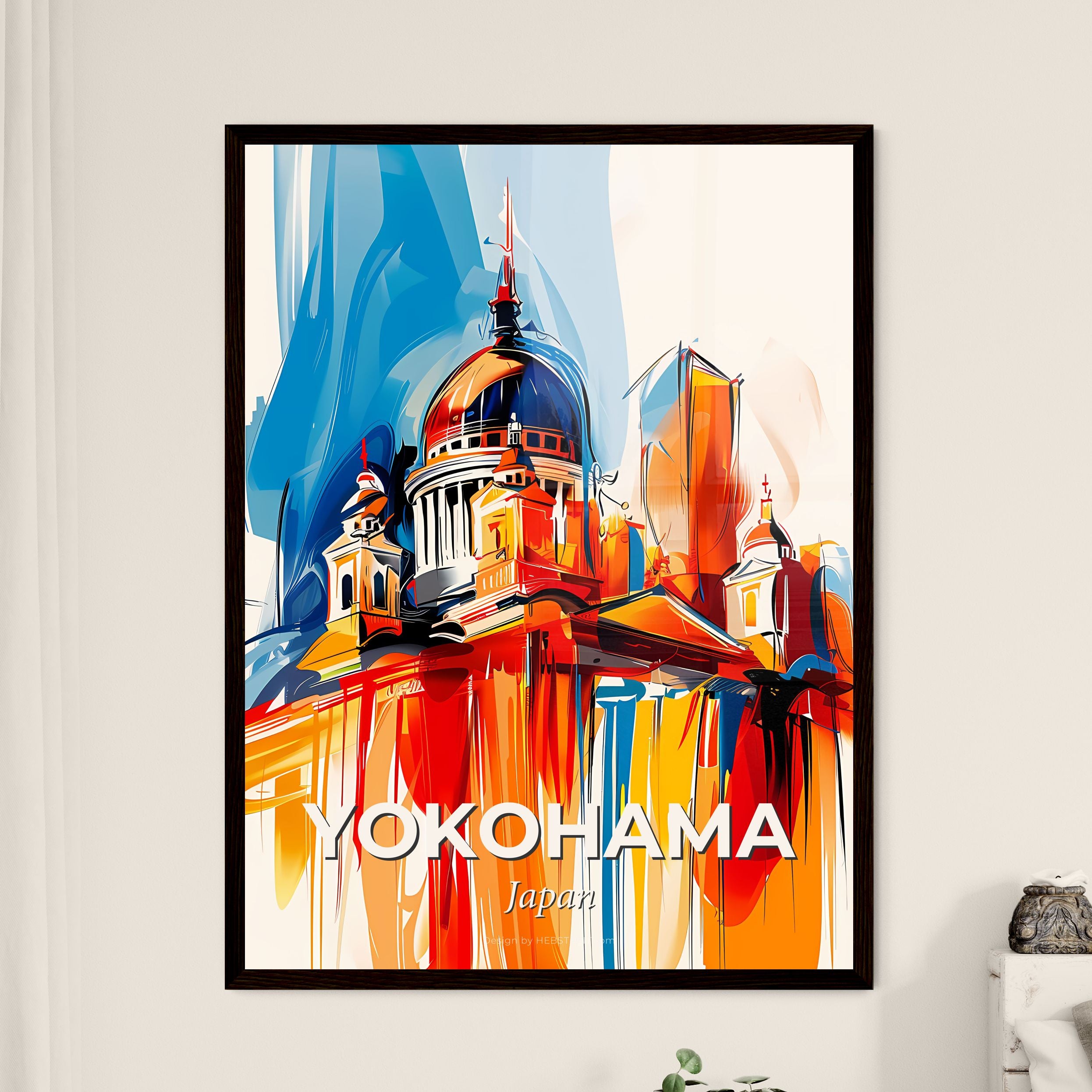 Vibrant Yokohama, Japan Painting - Custom Print – HEBSTREIT