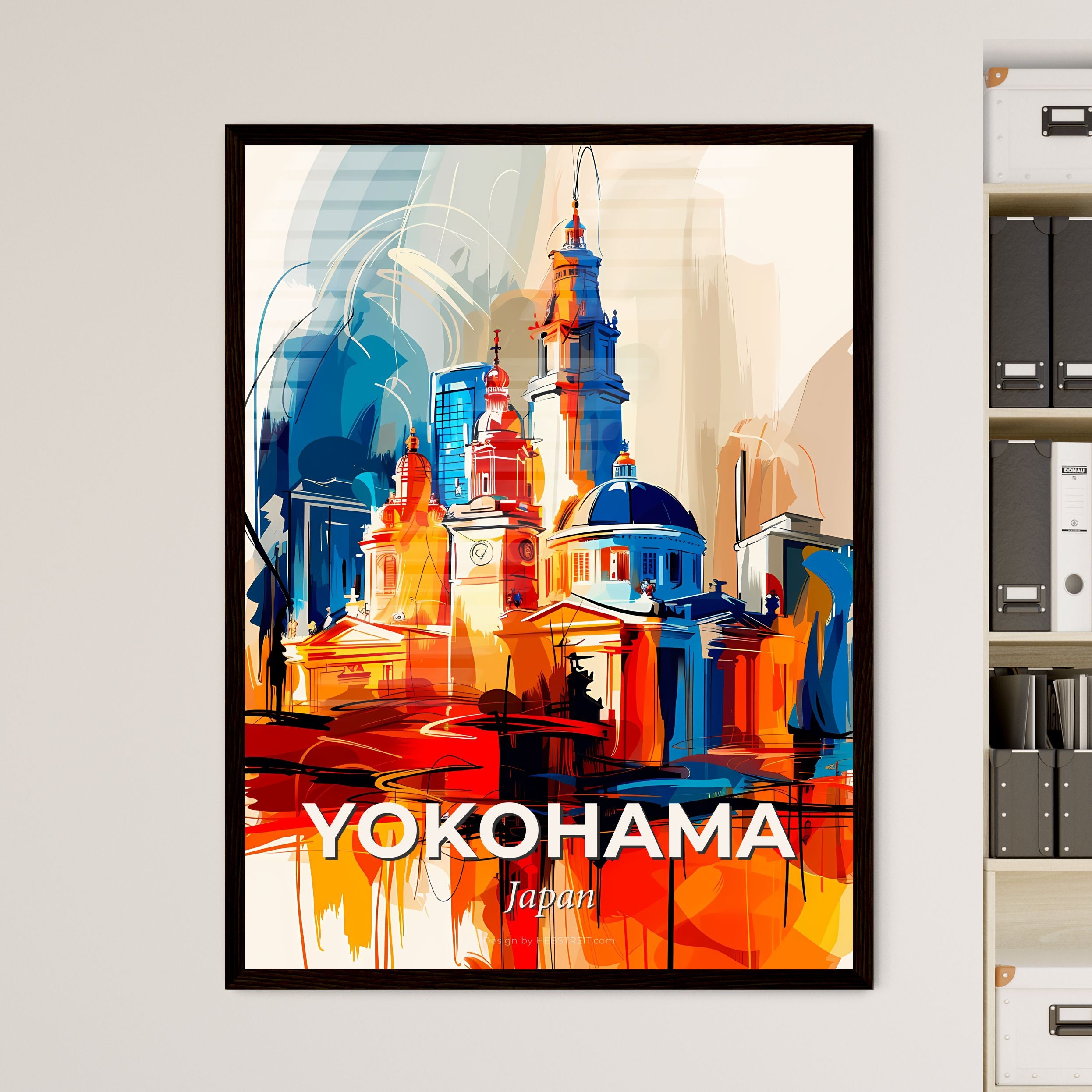 Vibrant Yokohama, Japan Painting - Custom Print – HEBSTREIT