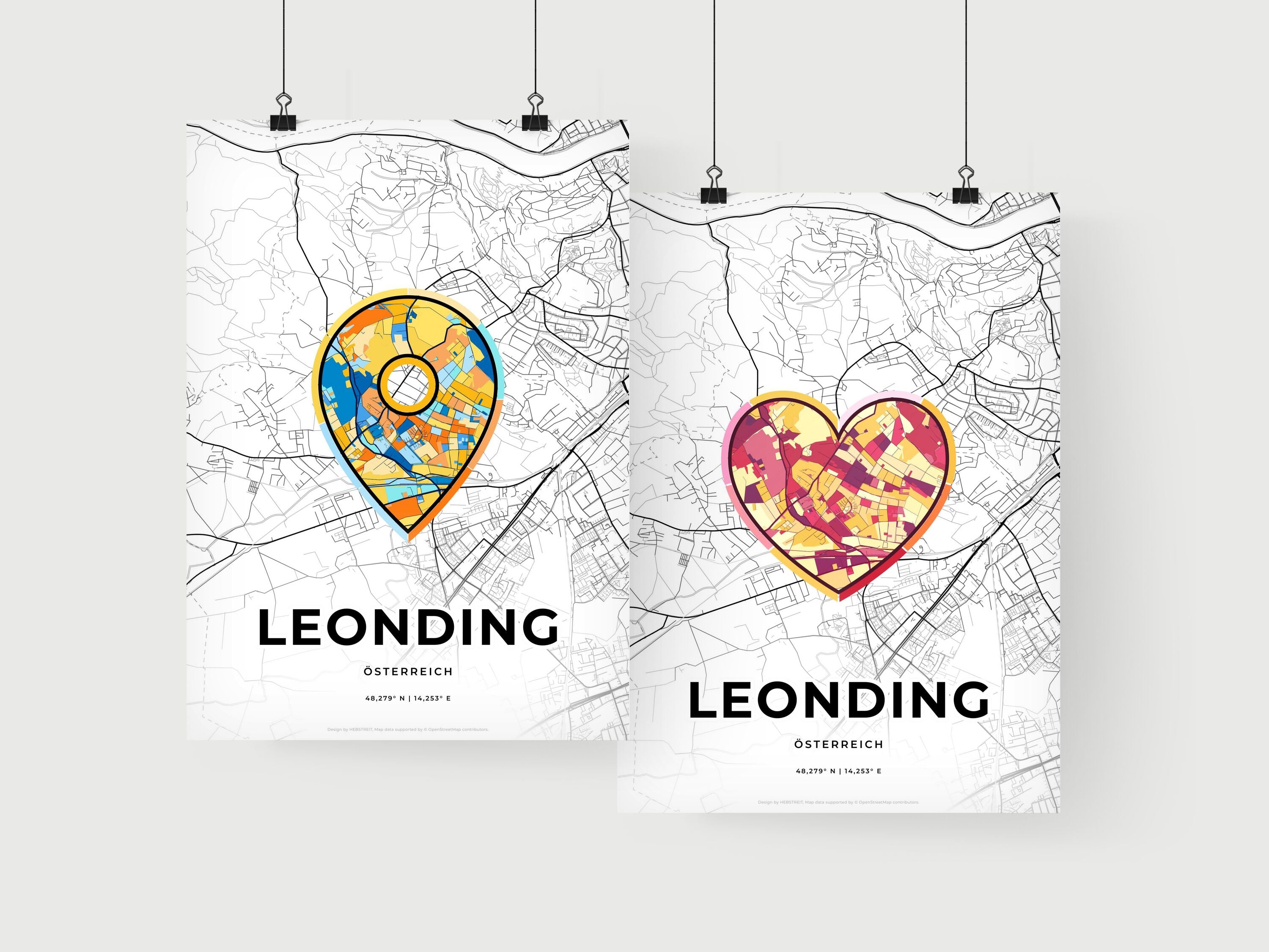 Leonding Austria Art Map – HEBSTREIT