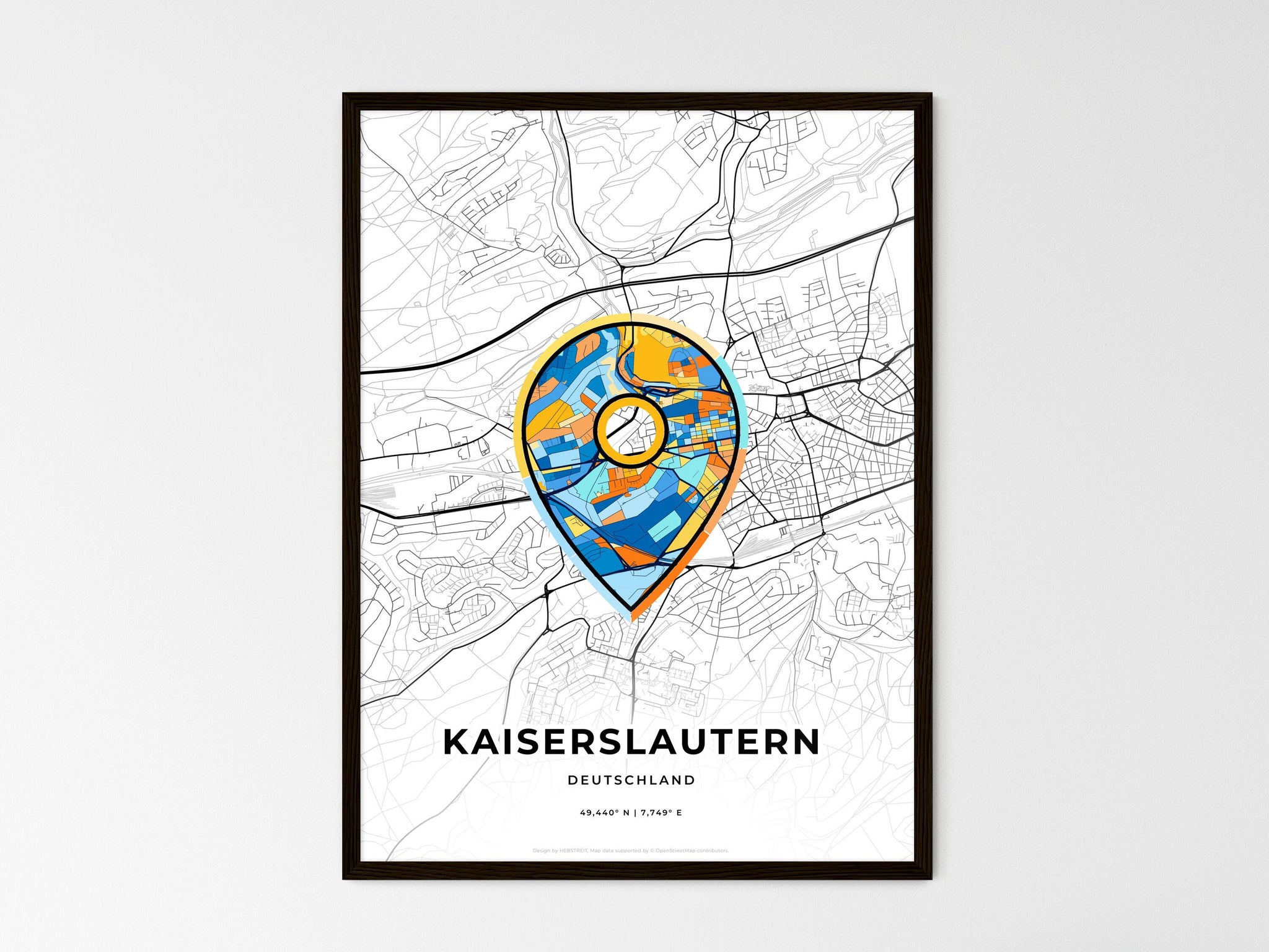 KAISERSLAUTERN GERMANY minimal art map with a colorful icon. Creative ...