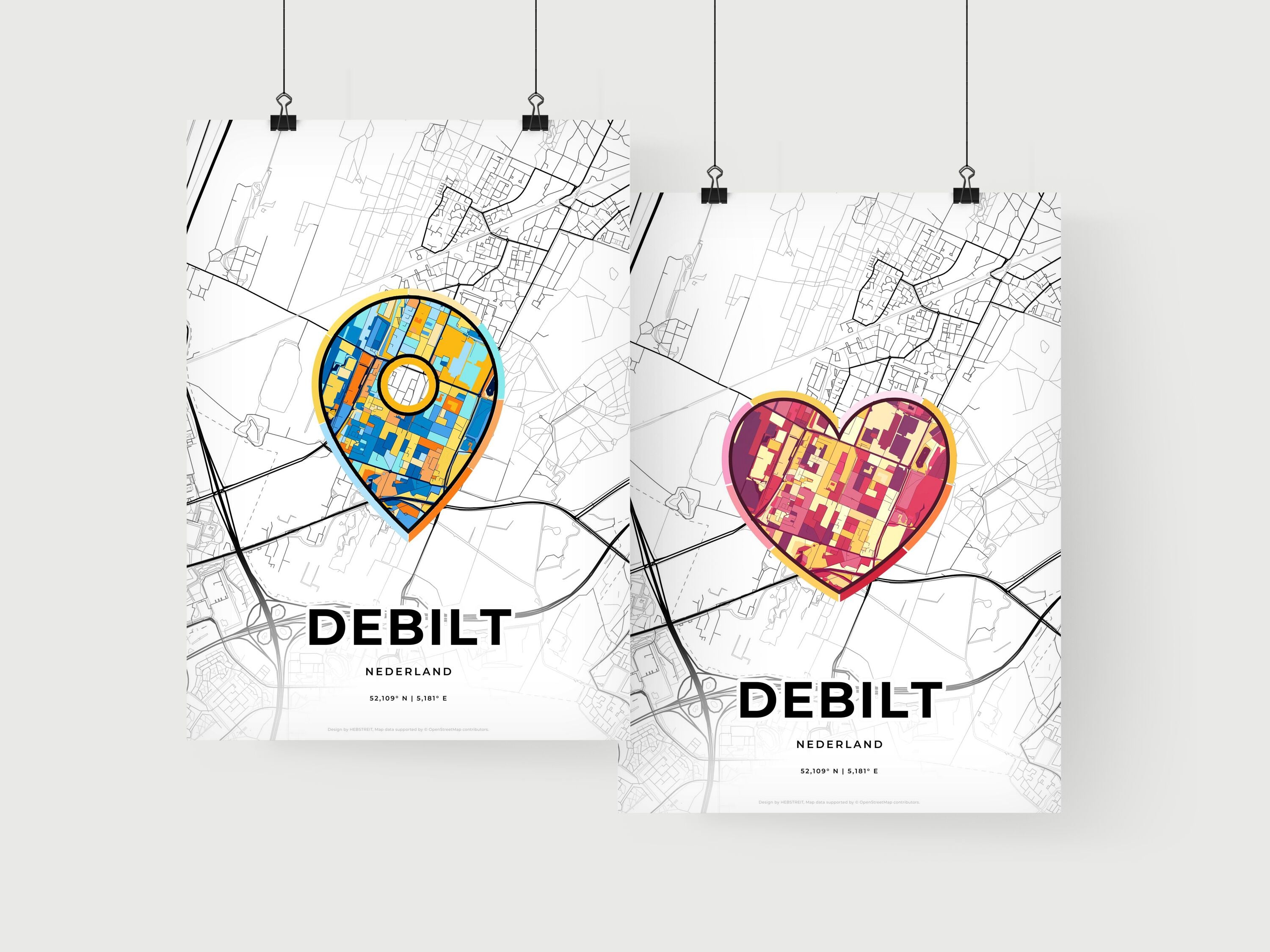 De Bilt Netherlands, Minimal Art Map With A Colorful Icon – HEBSTREIT
