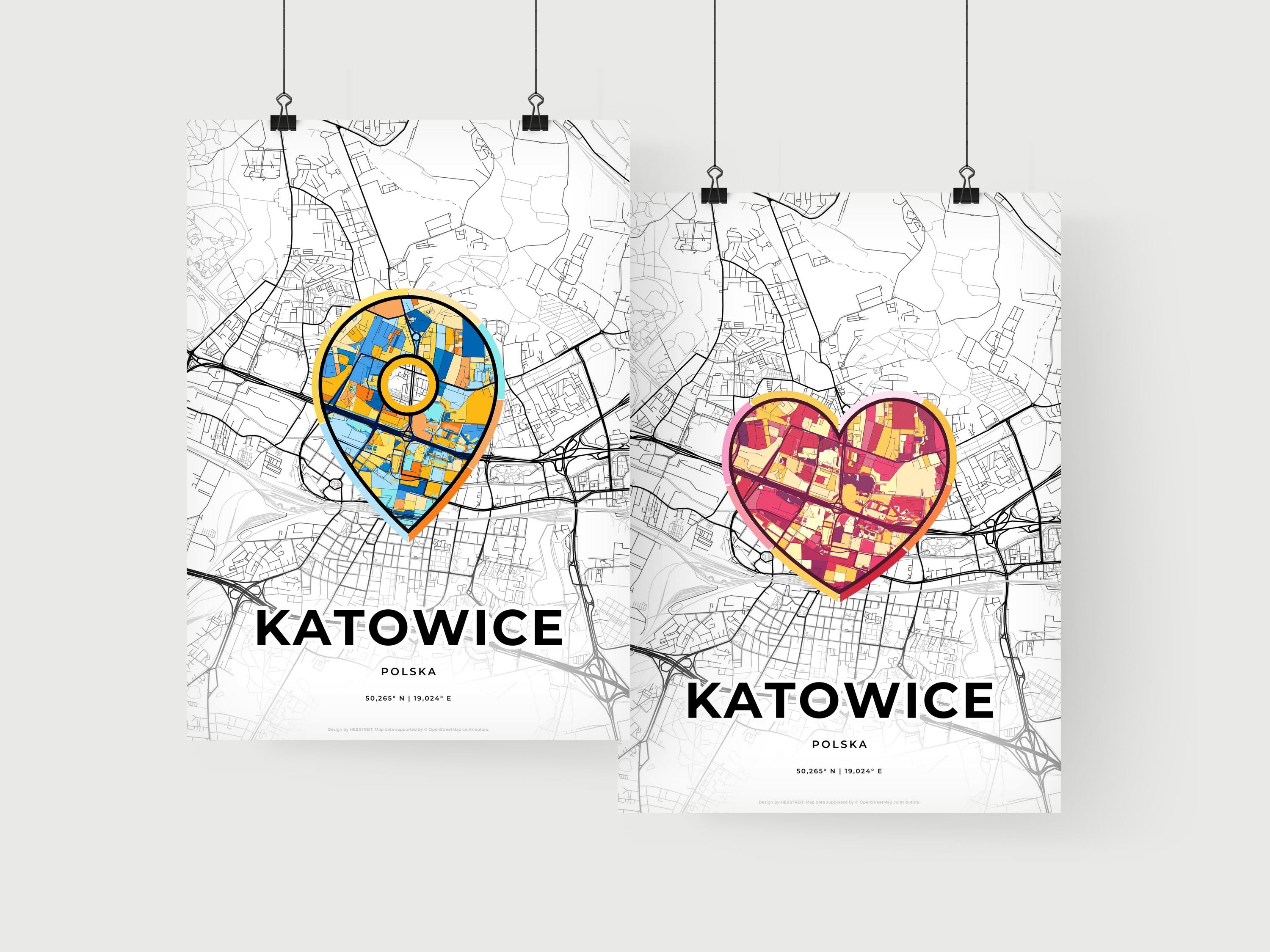 Katowice Poland Art Map – HEBSTREIT