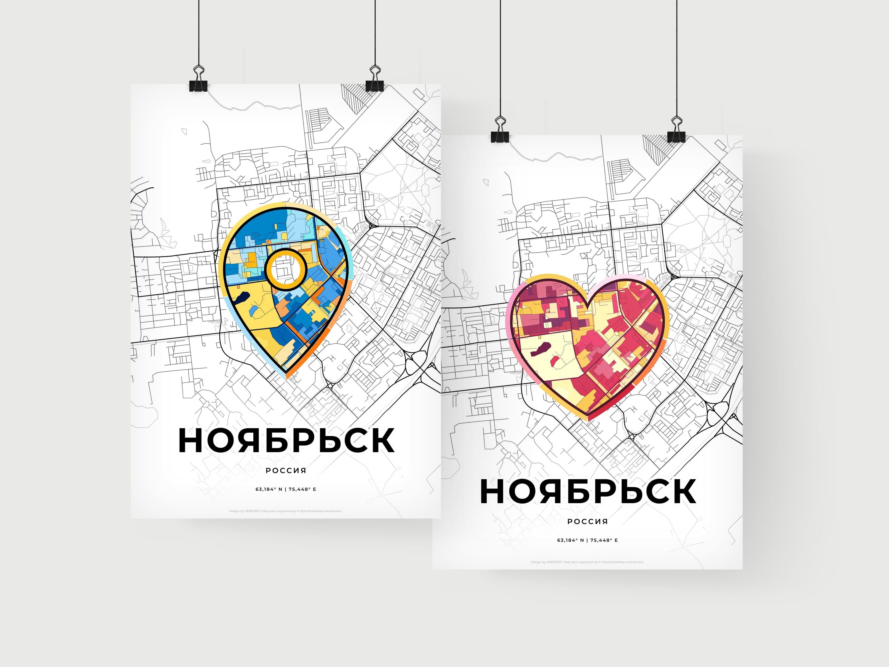 Noyabrsk Russia Art Map – HEBSTREIT