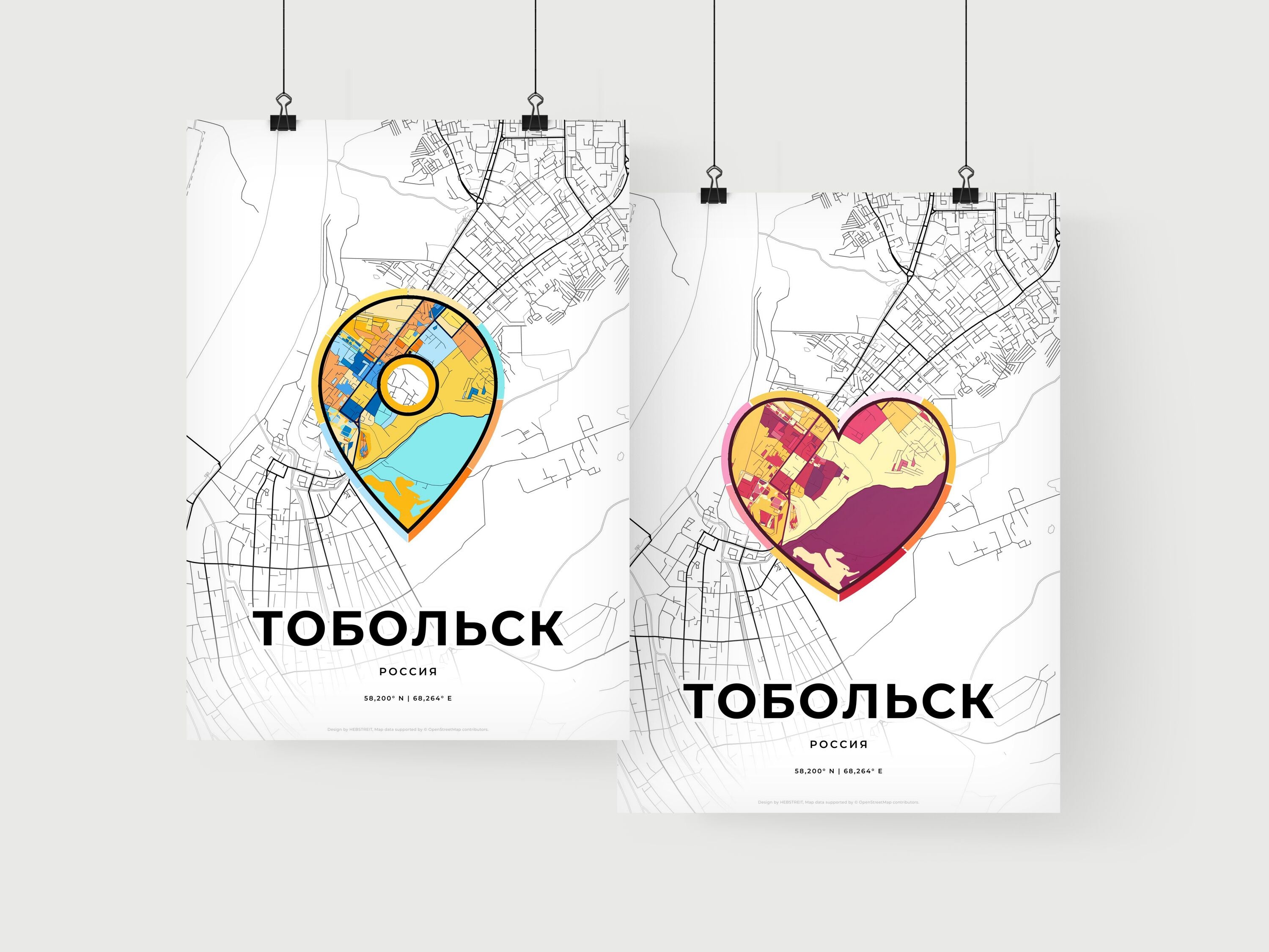 Tobolsk Russia Art Map – HEBSTREIT