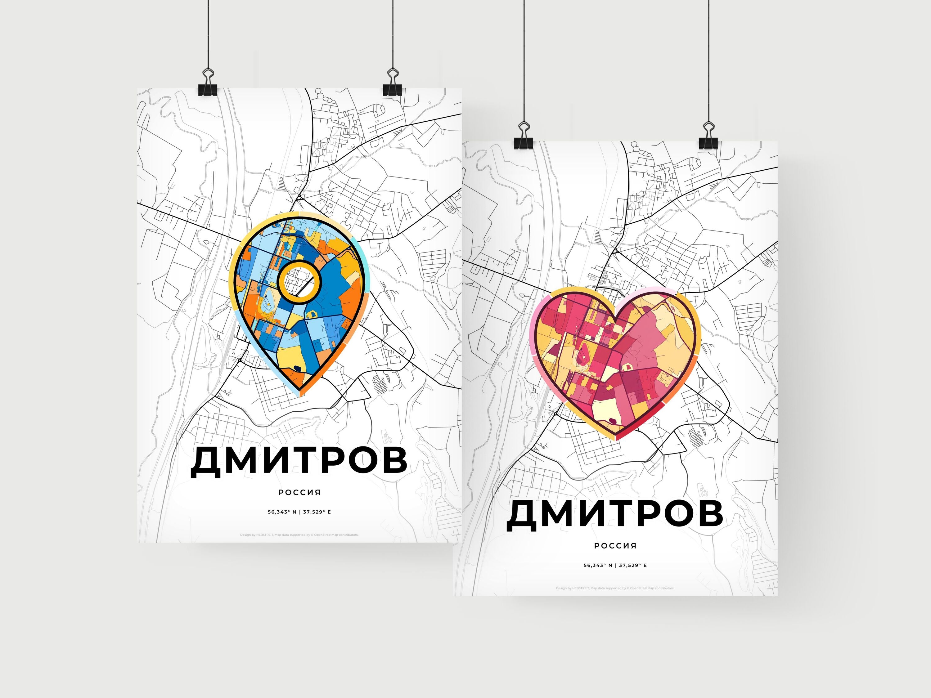 Dmitrov Russia Art Map – HEBSTREIT