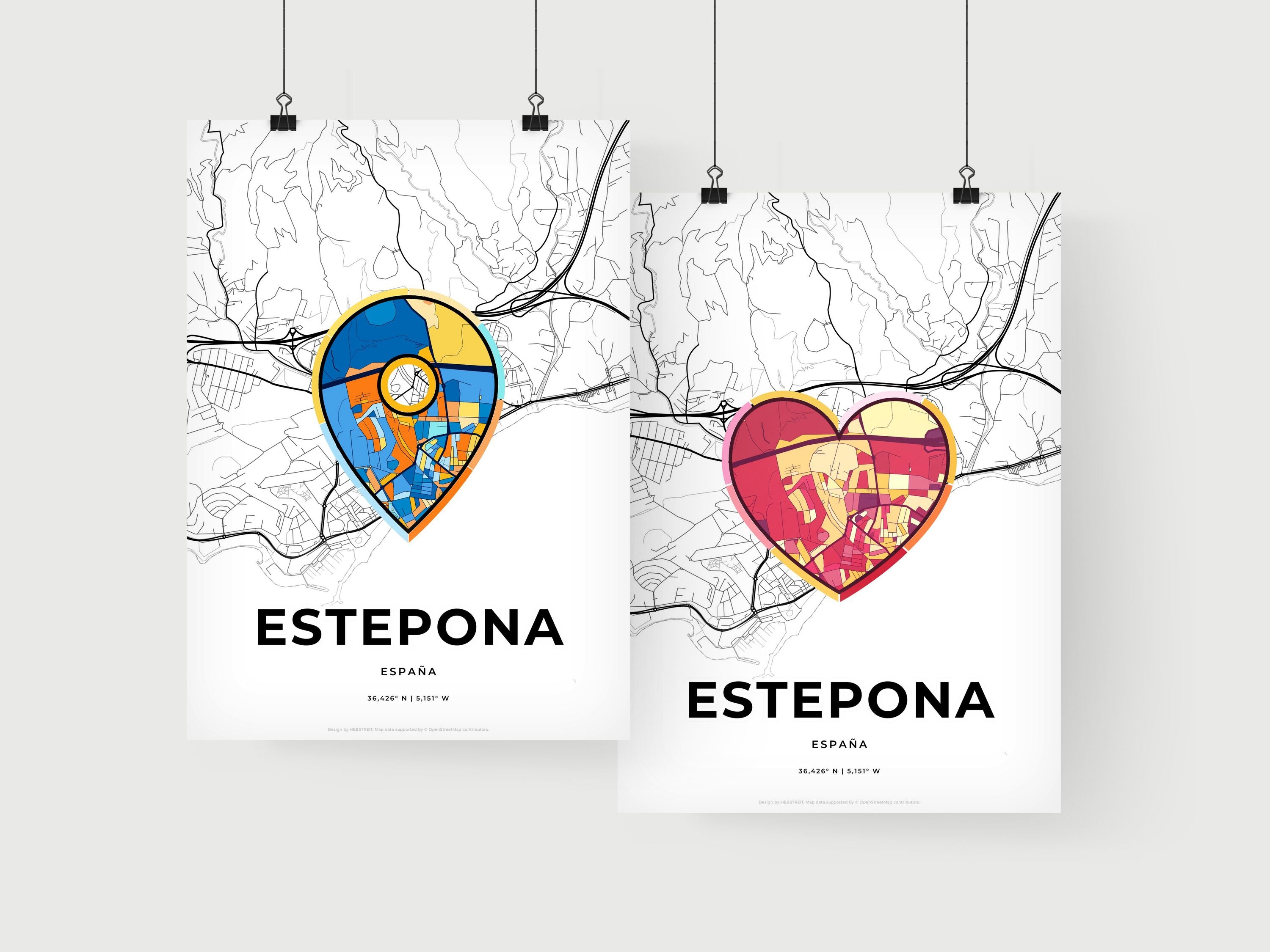 Estepona Spain Art Map – HEBSTREIT
