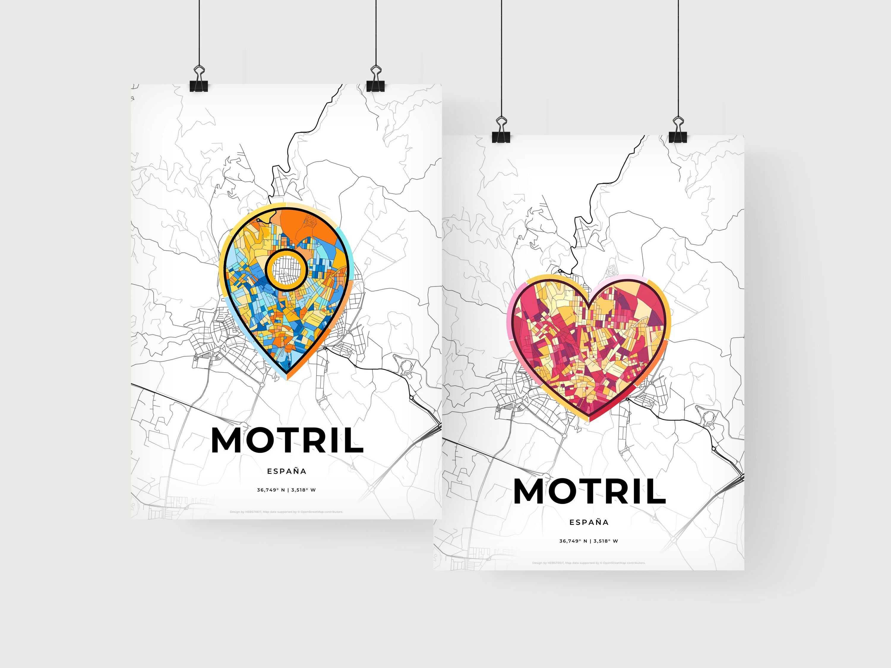 Motril Spain, Minimal Art Map With A Colorful Icon – HEBSTREIT